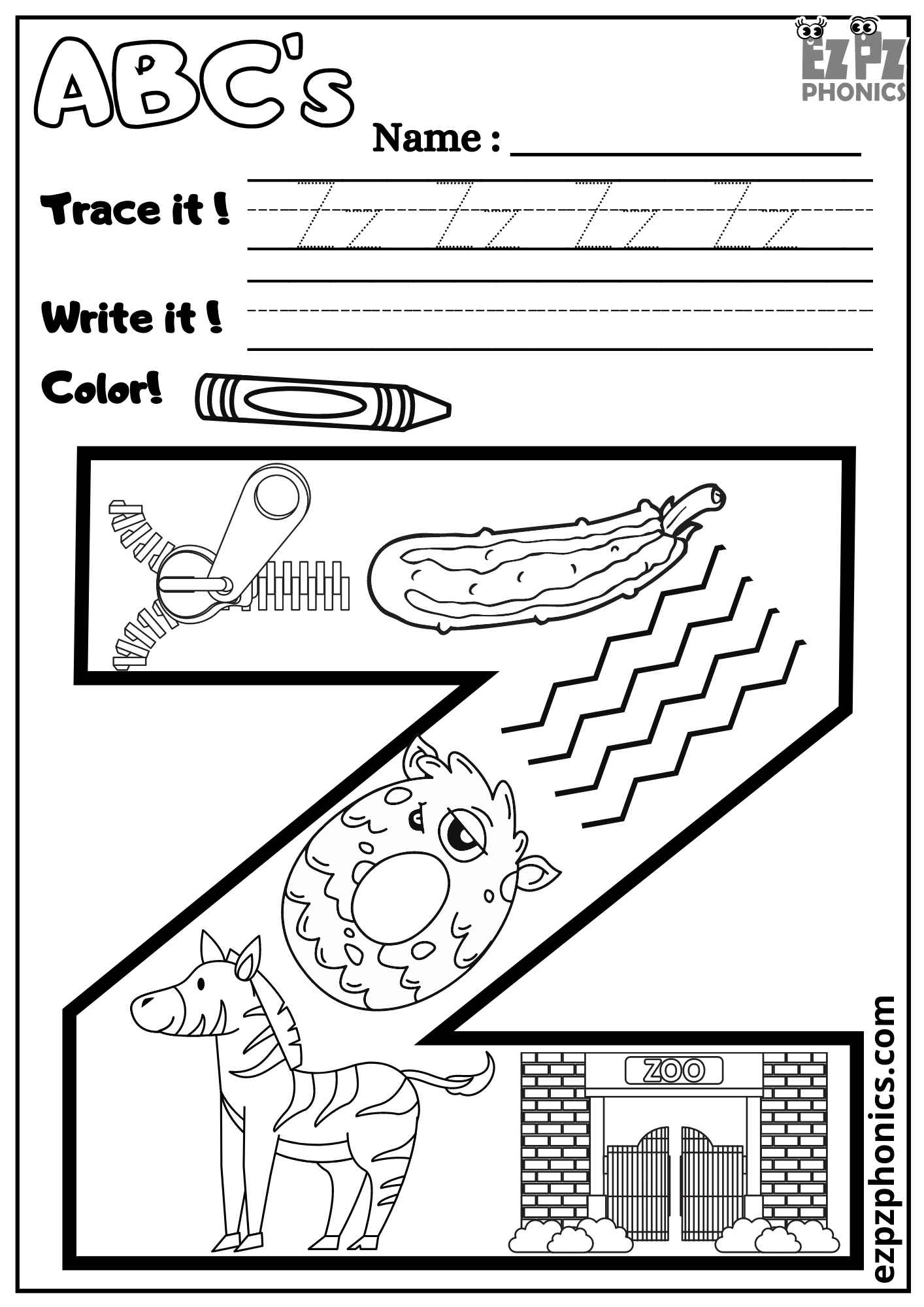 Zoo Phonics Alphabet Coloring Pages [2025]