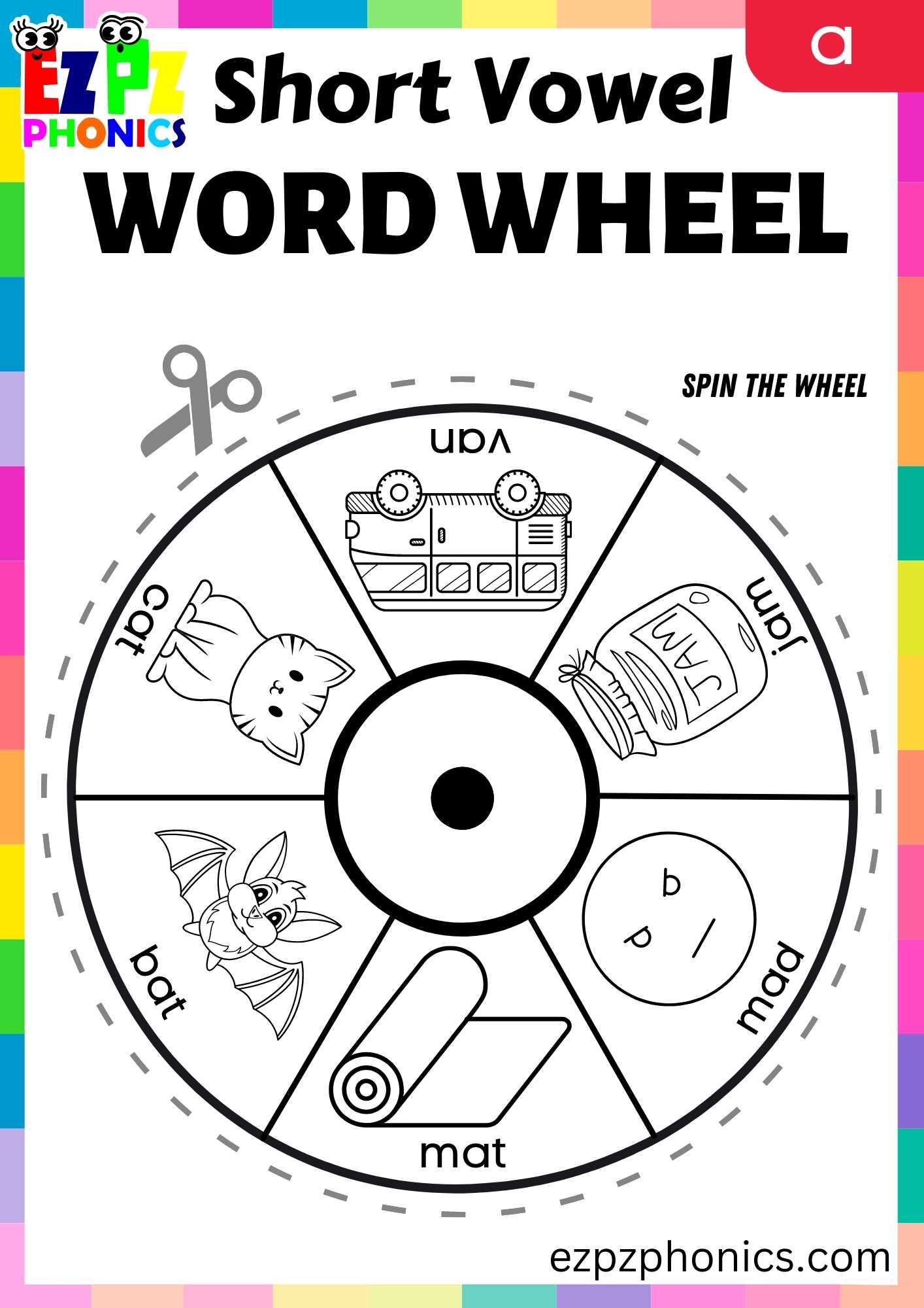 A Short Vowel Sound CVC Words - ezpzphonics.com