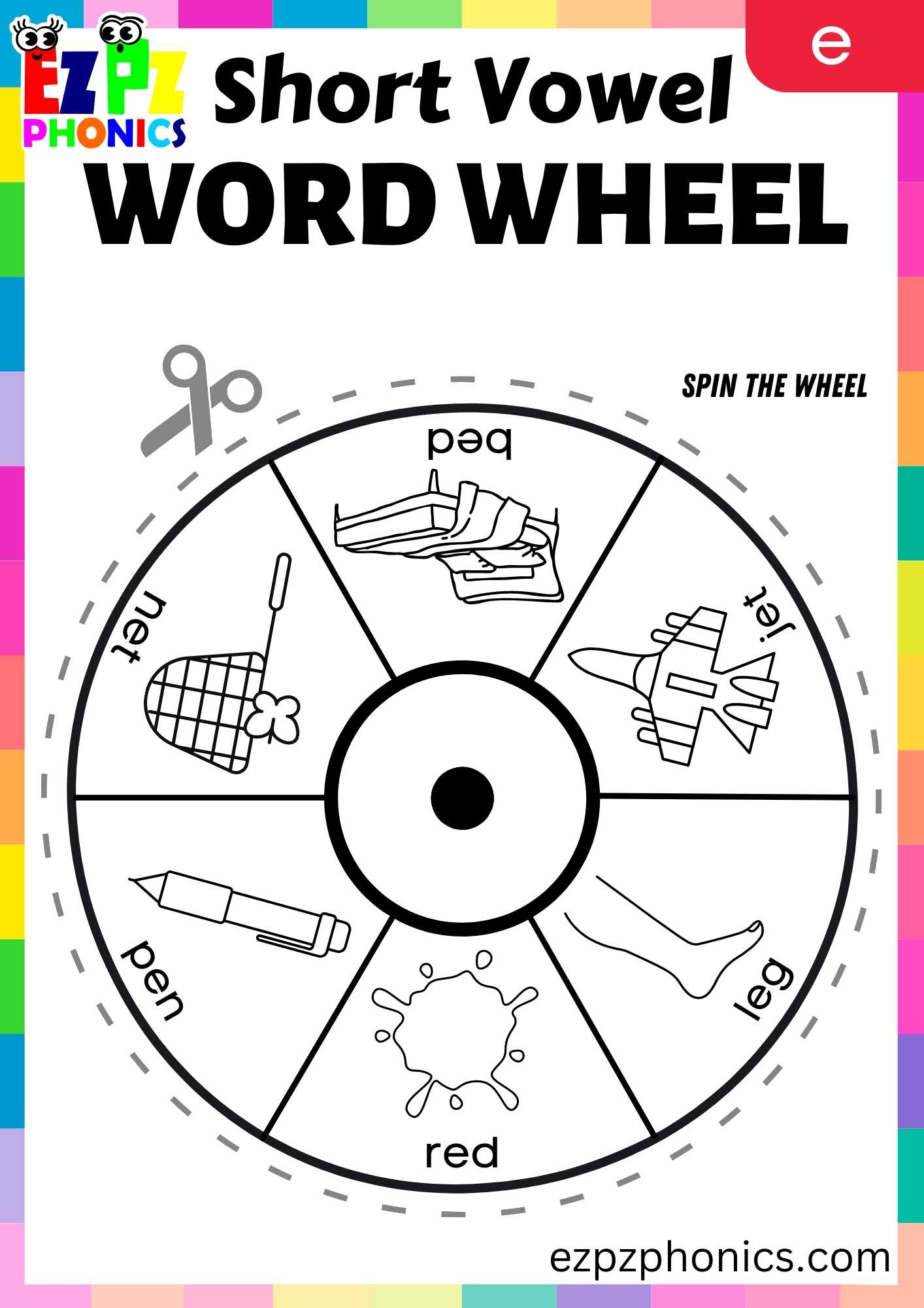 E Short Vowel Sound CVC Words - ezpzphonics.com