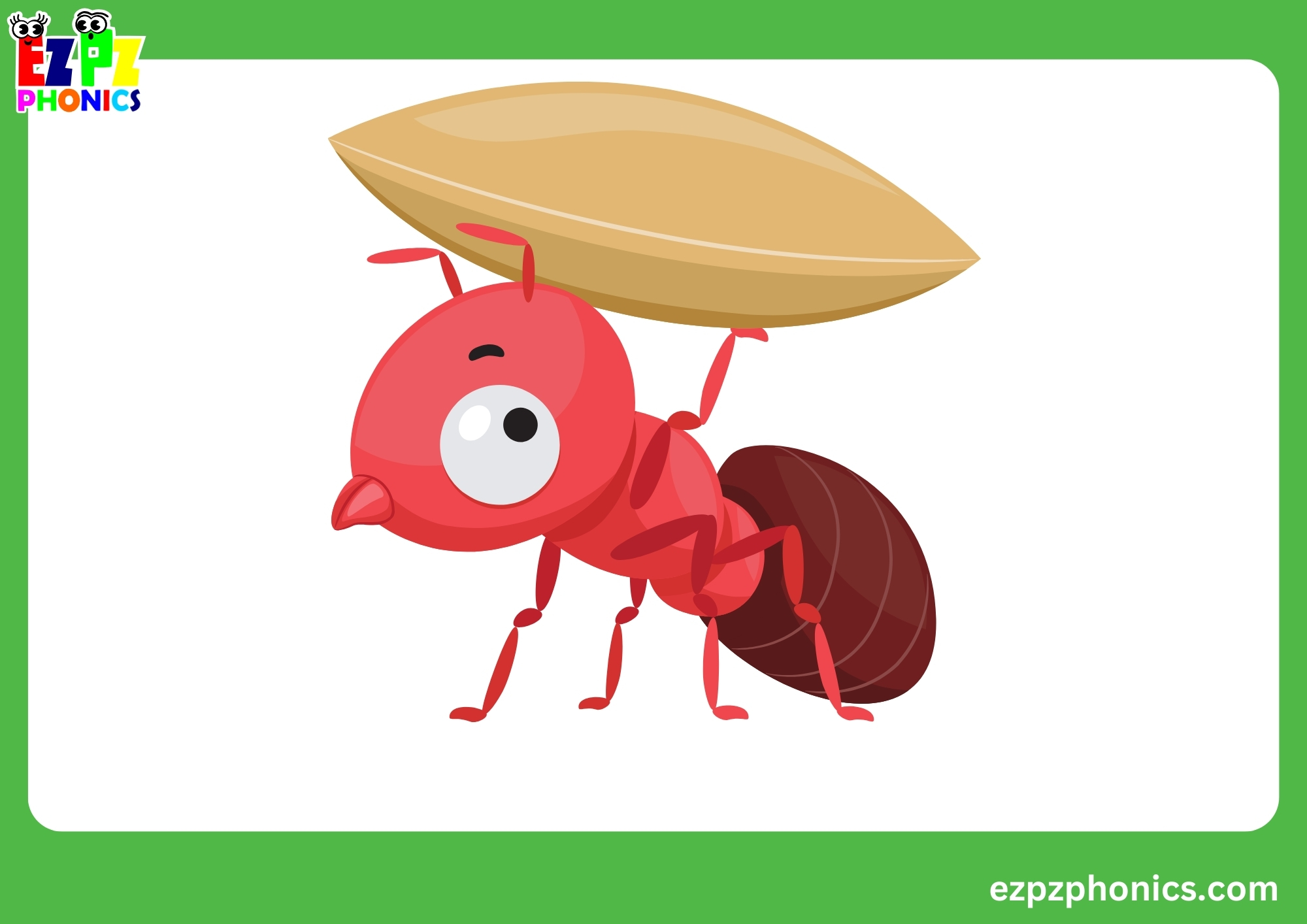 Letter A Free Kindergarten Phonics Letter Sounds Flashcards. Words on ...