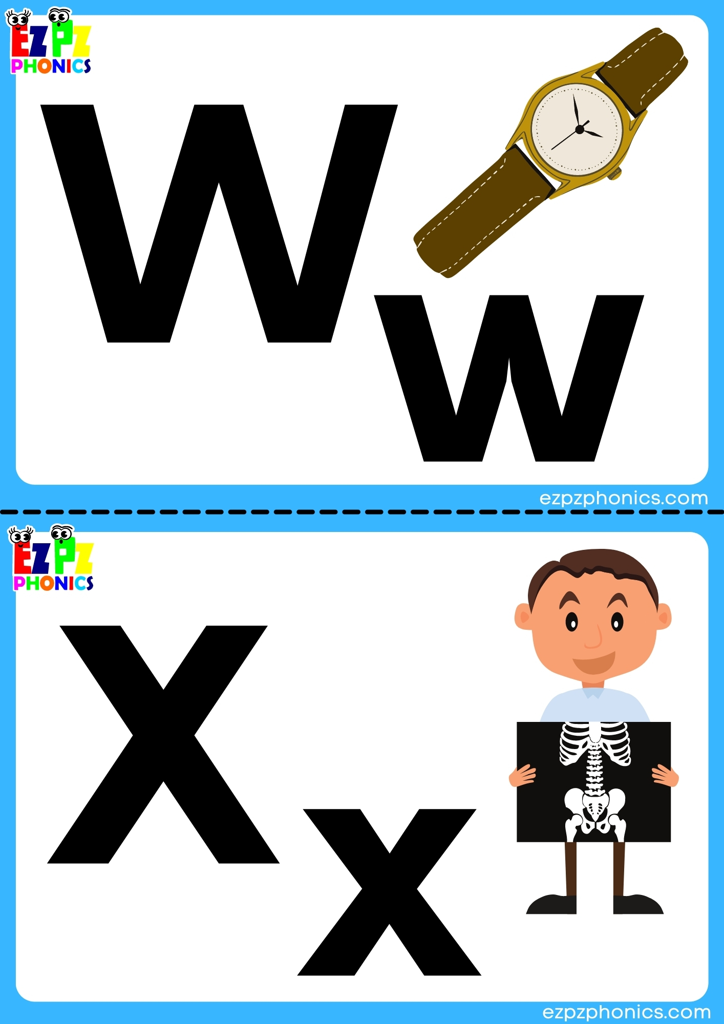 A to Z Half Page Phonics Flashcards with Images Complete Set Download ...