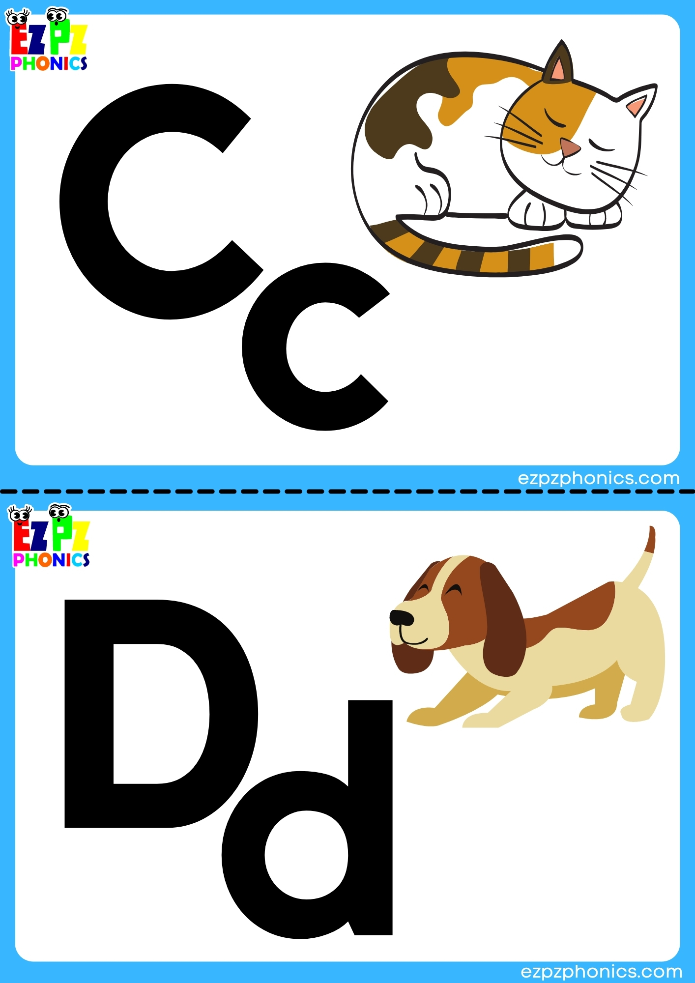 A to Z Half Page Phonics Flashcards with Images Complete Set Download ...