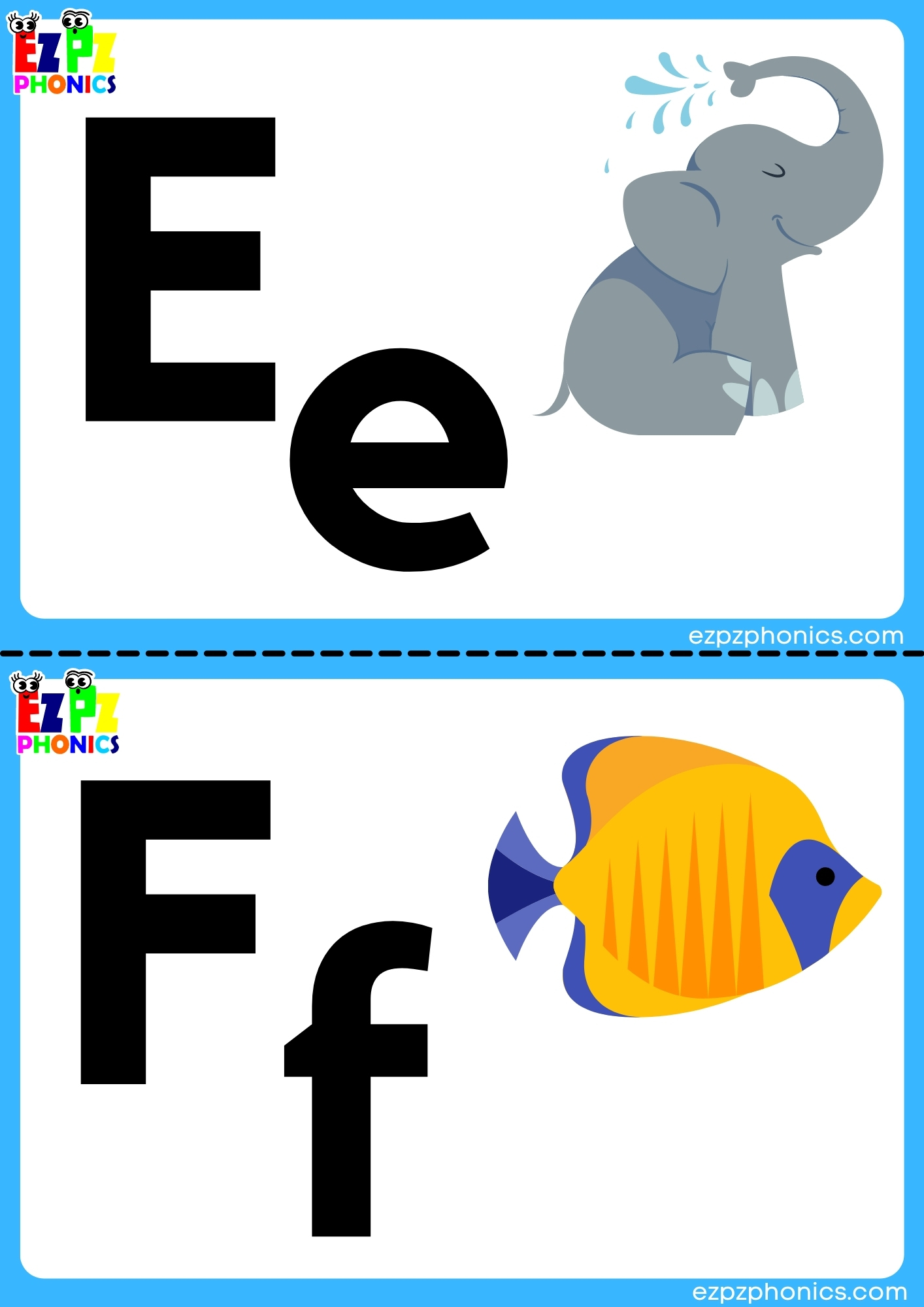 A to Z Half Page Phonics Flashcards with Images Complete Set Download ...