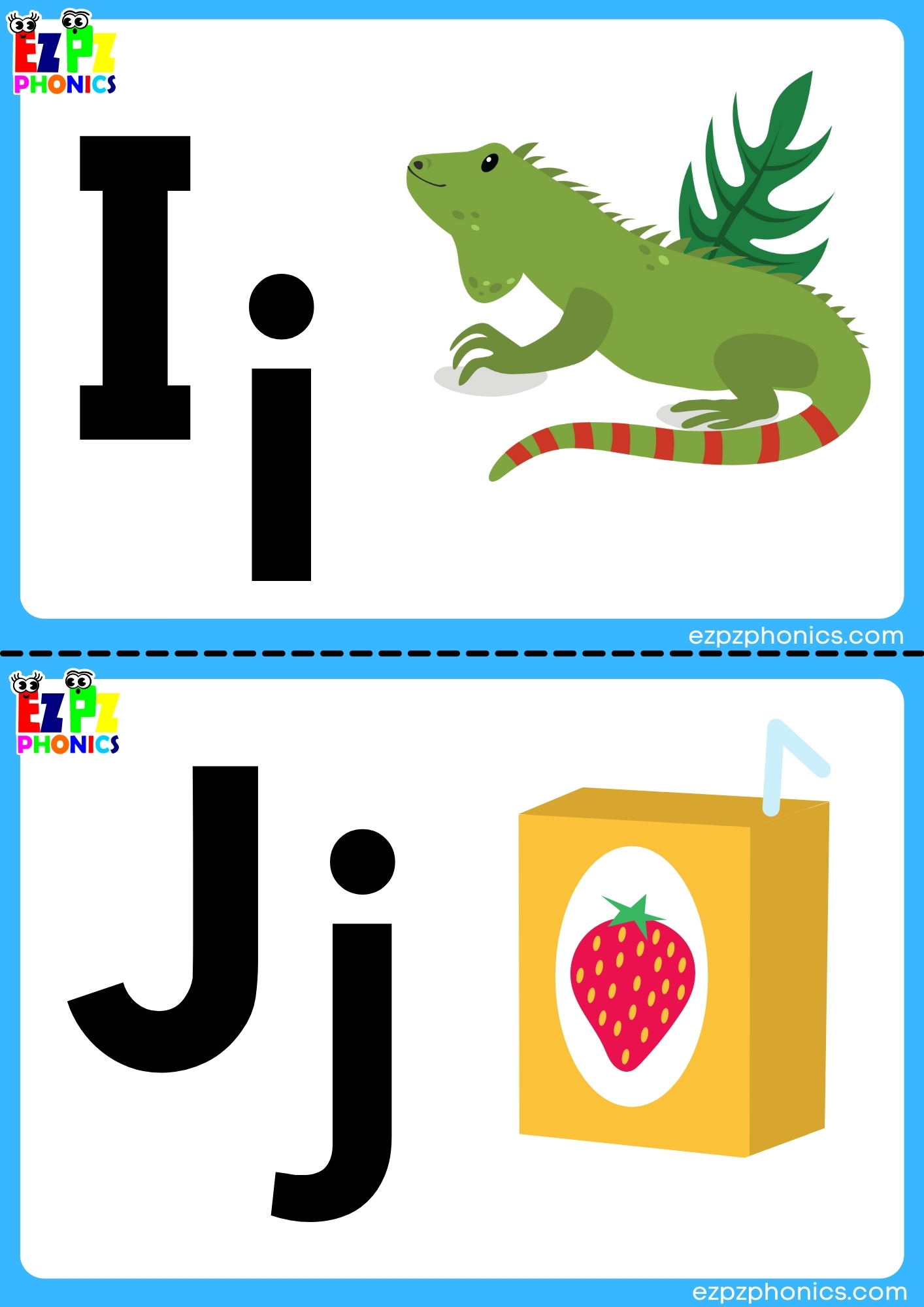 A to Z Half Page Phonics Flashcards with Images Complete Set Download ...