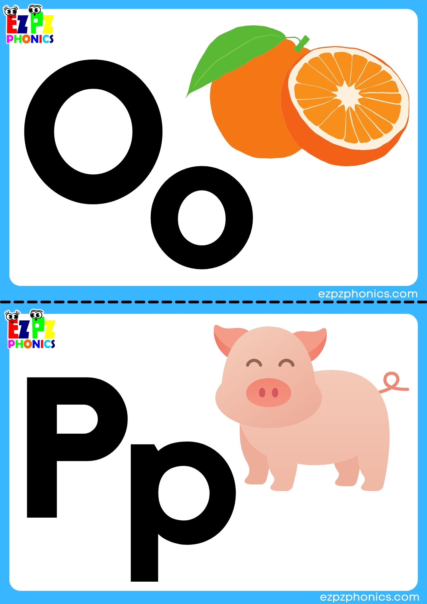 A to Z Half Page Phonics Flashcards with Images Complete Set Download ...