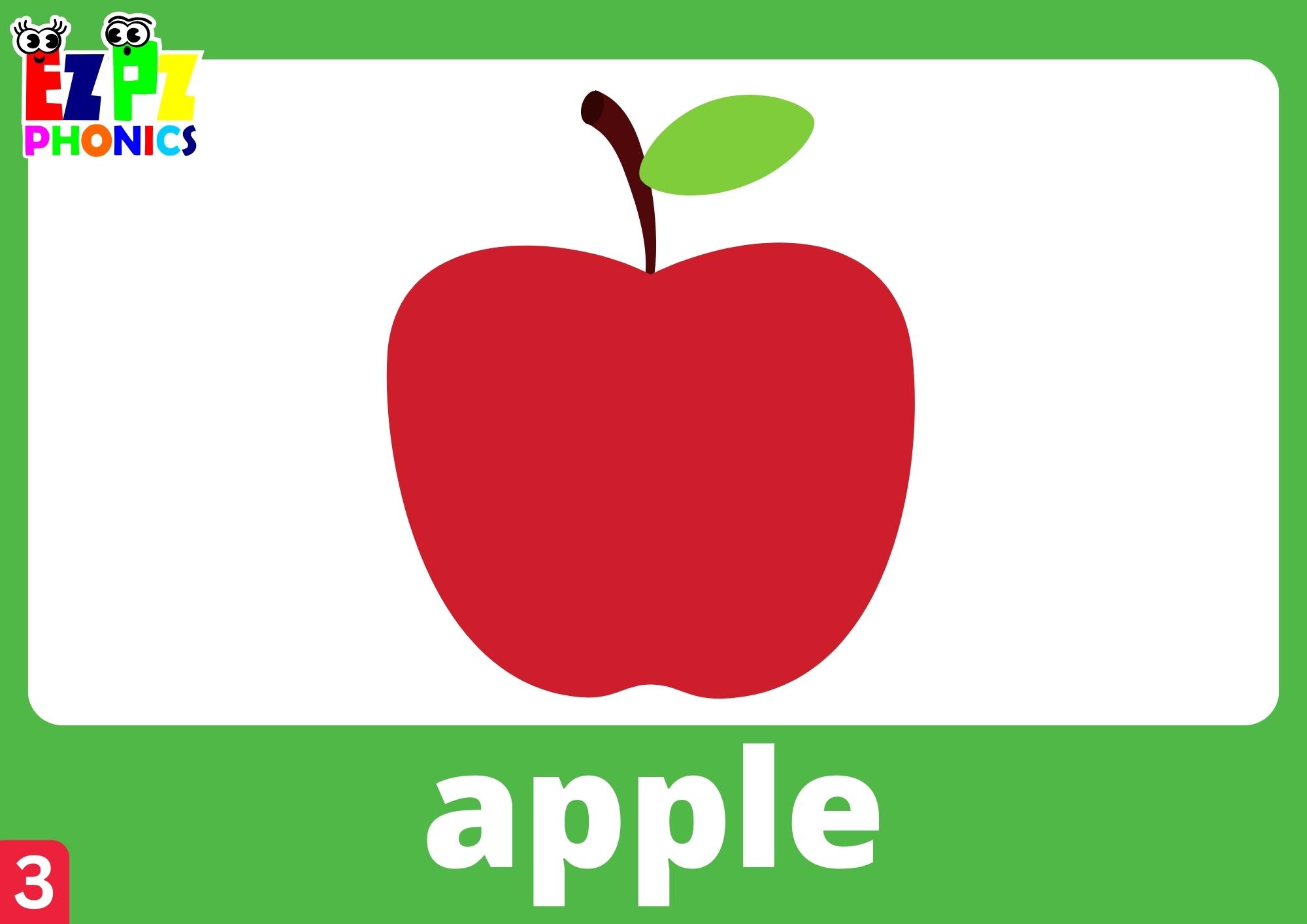 Letter Aa Words Phonics Flashcards with Images and Words Free Printable ...