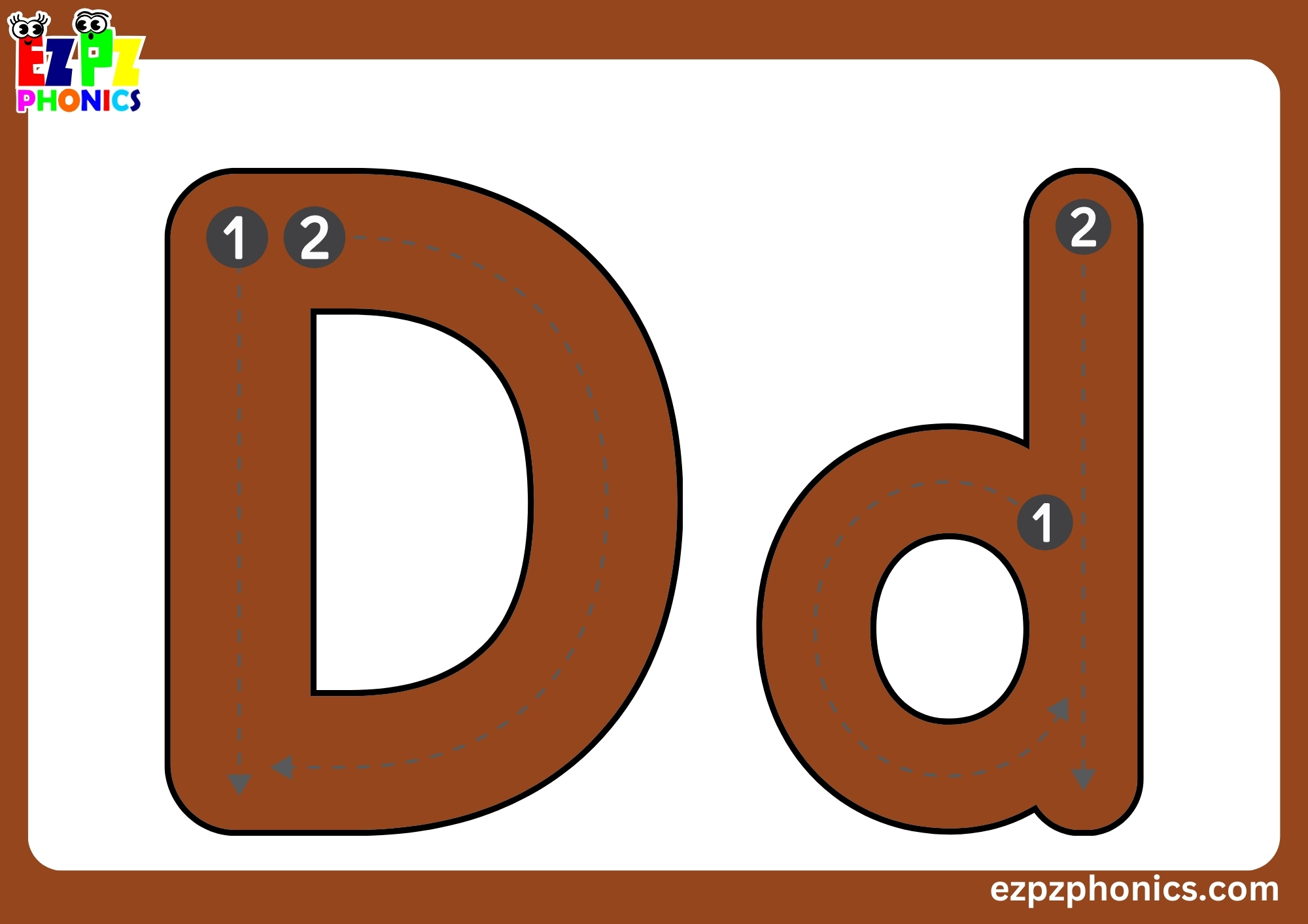 Letter D Free Kindergarten Phonics Alphabet Letter Sounds Flashcards ...