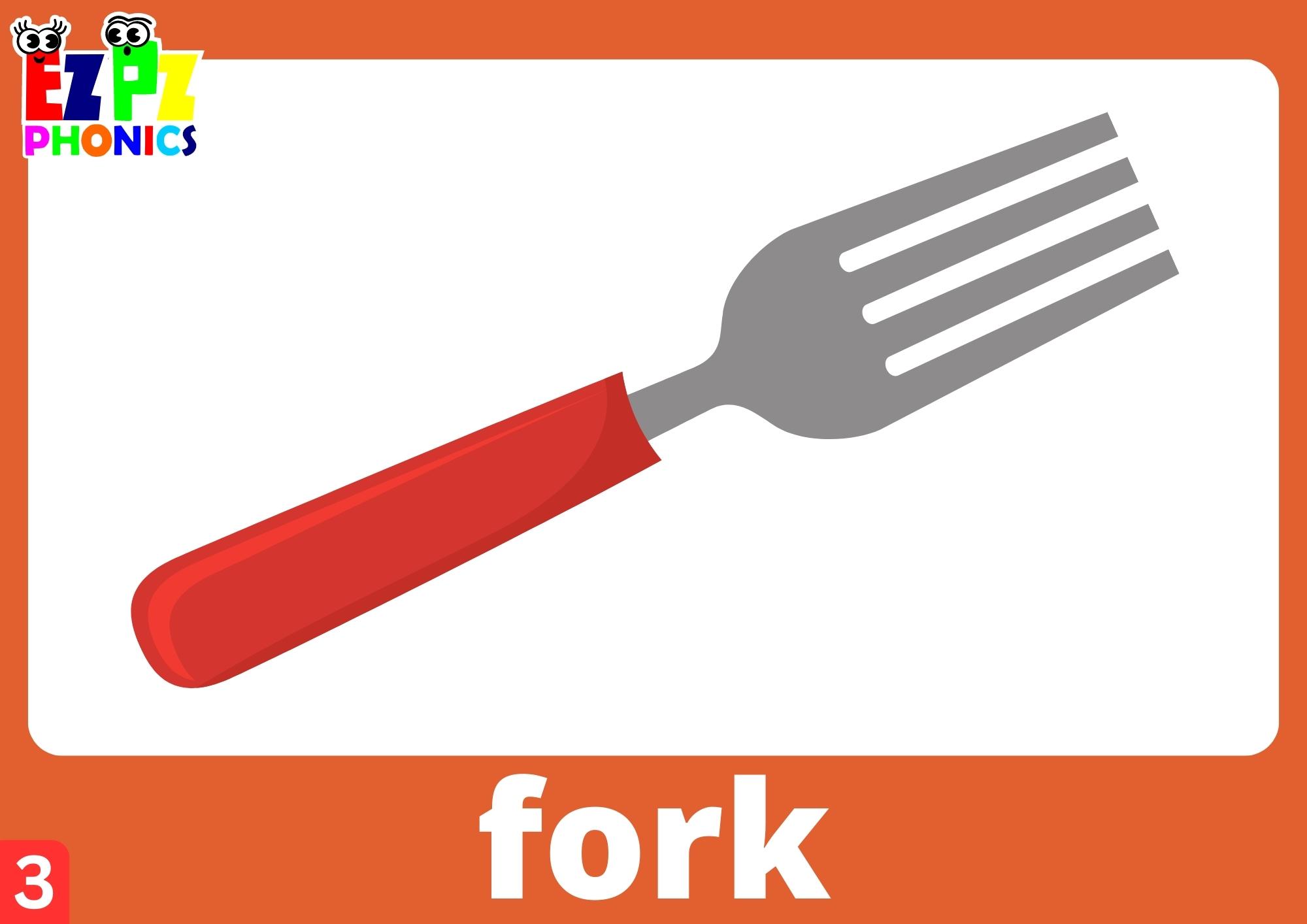 Letter Ff Words Phonics Flashcards with Images and Words Free Printable ...