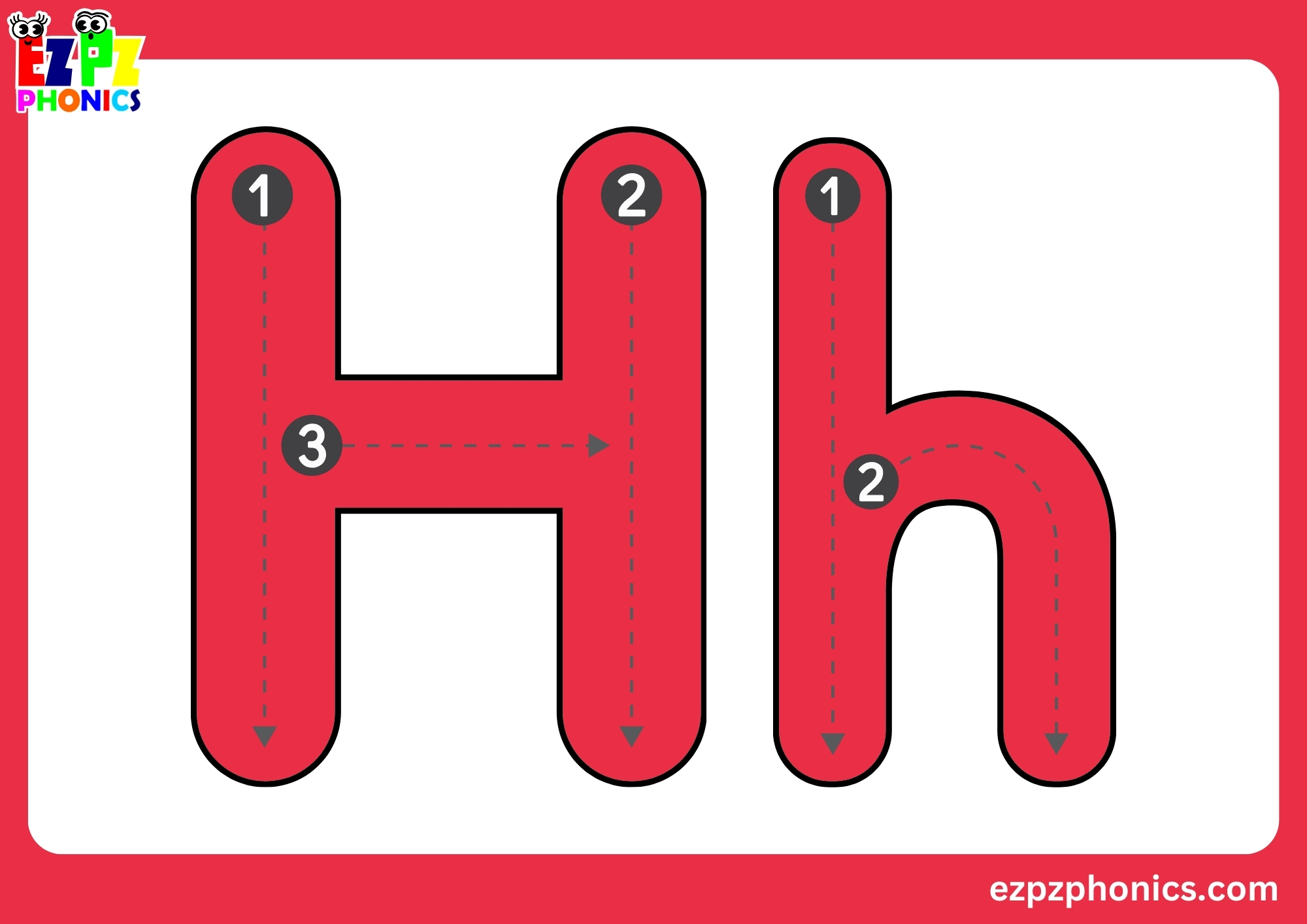 Letter H Free Kindergarten Phonics Alphabet Letter Sounds Flashcards ...