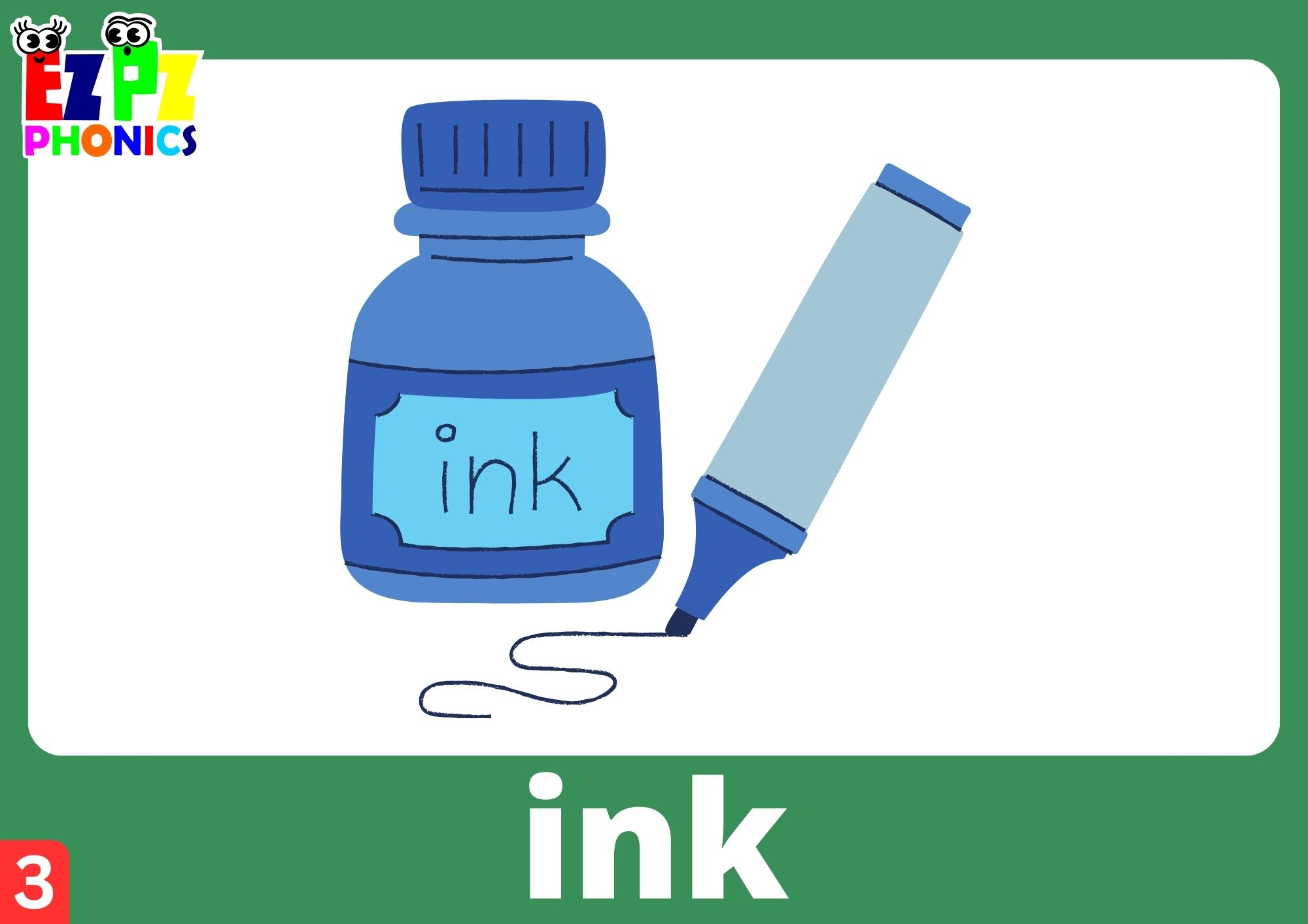 Letter Ii Words Phonics Flashcards with Images and Words Free Printable ...