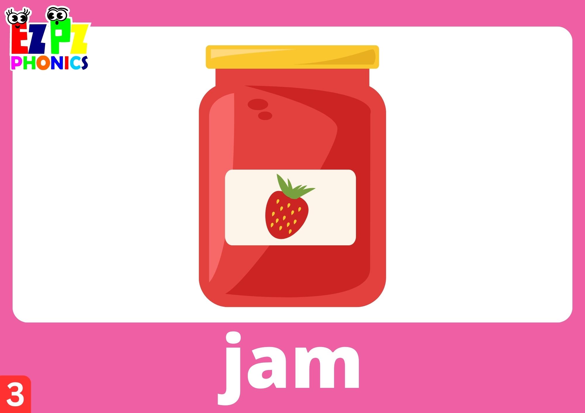 Letter Jj Words Phonics Flashcards with Images and Words Free Printable ...