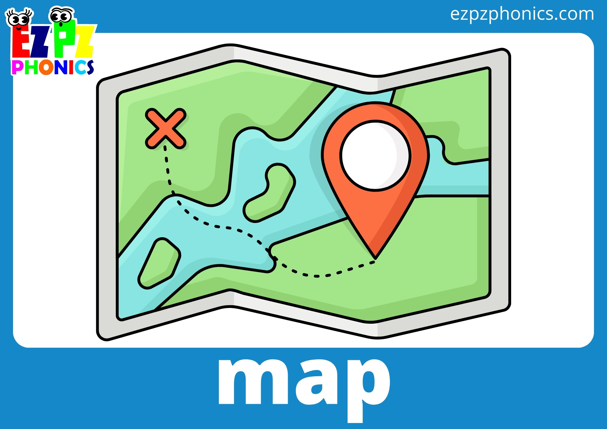 M Beginning Sounds Full Page Flashcards with Words Phonics Alphabet ...