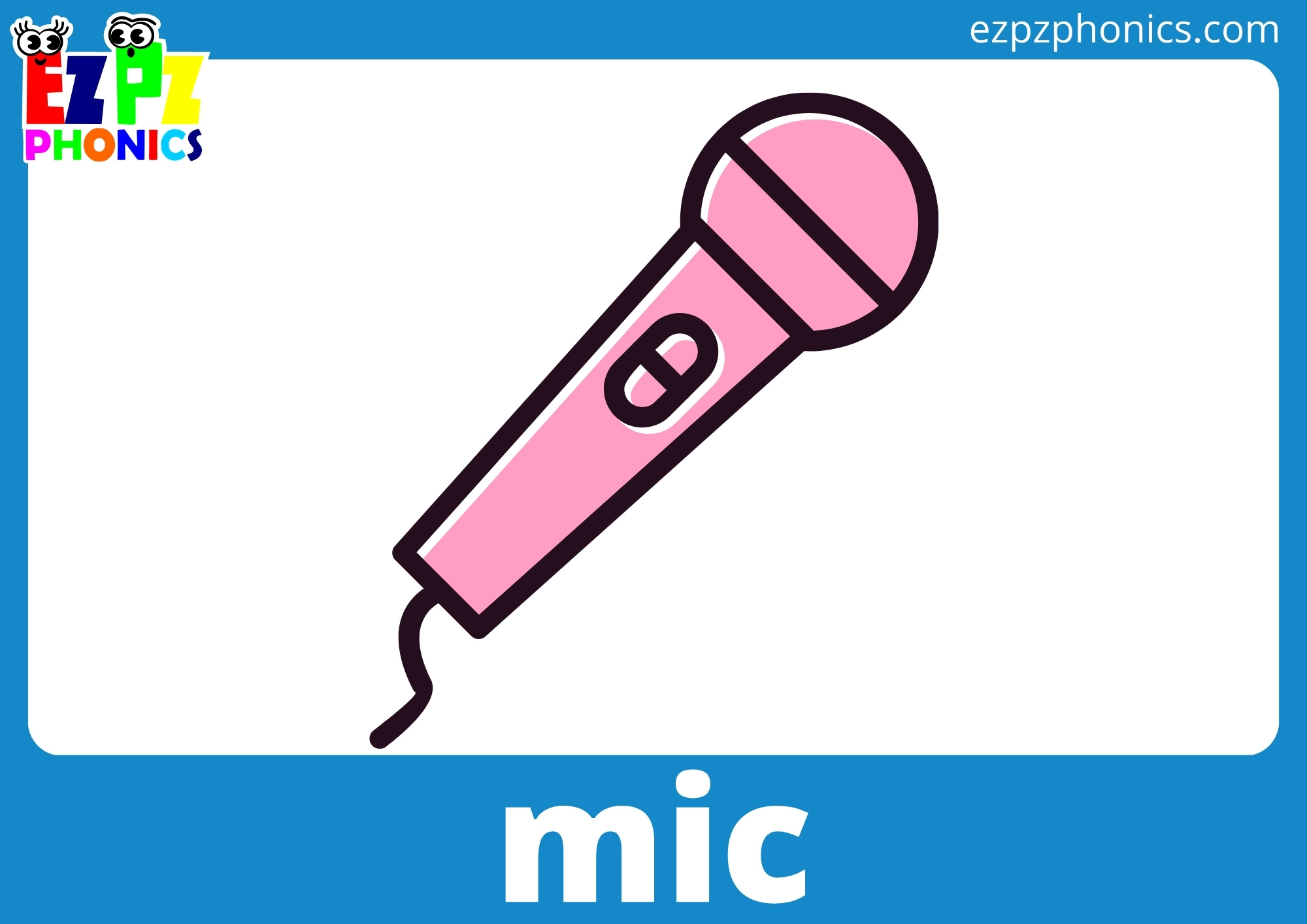 M Beginning Sounds Full Page Flashcards with Words Phonics Alphabet ...