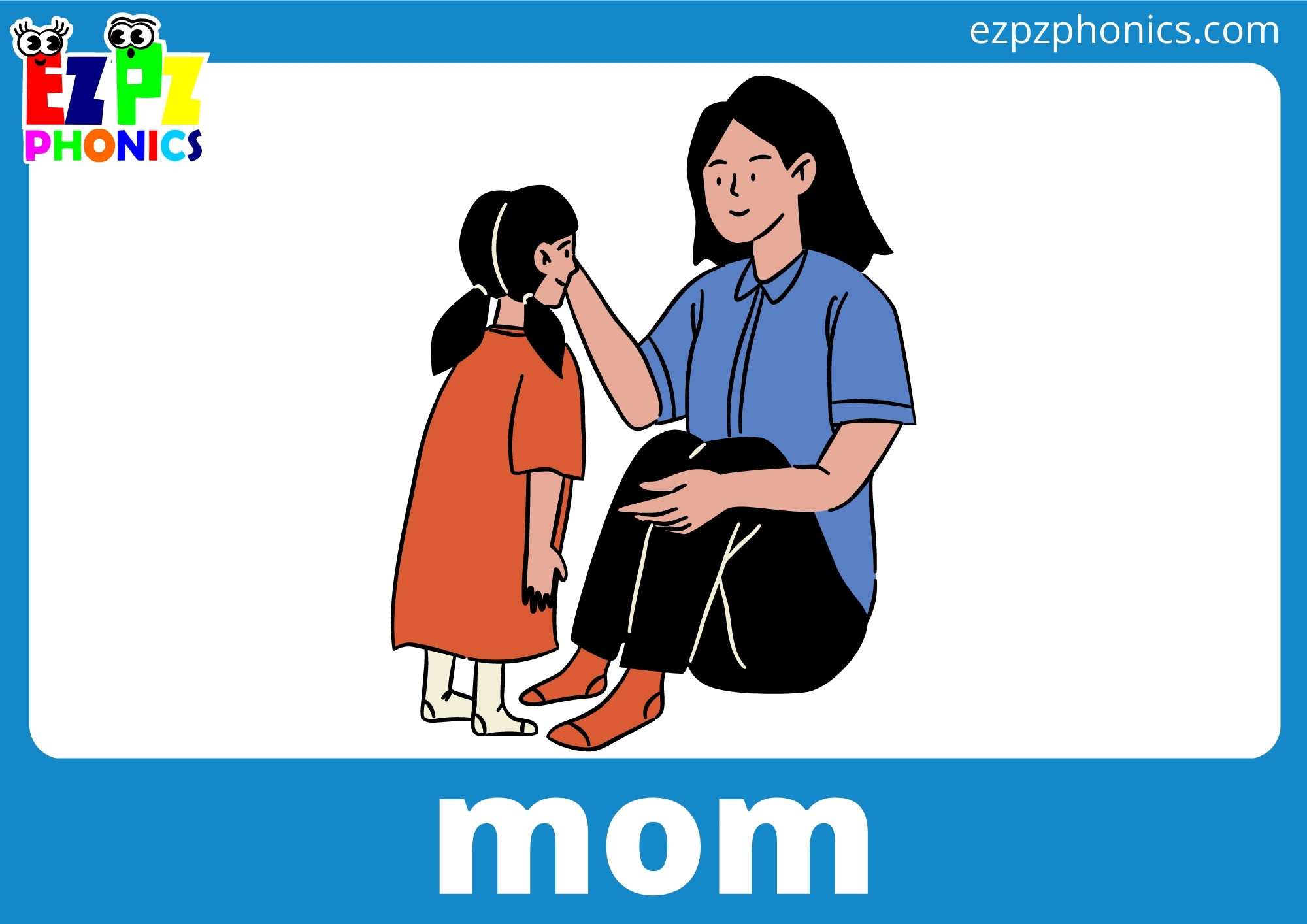 M Beginning Sounds Full Page Flashcards with Words Phonics Alphabet ...