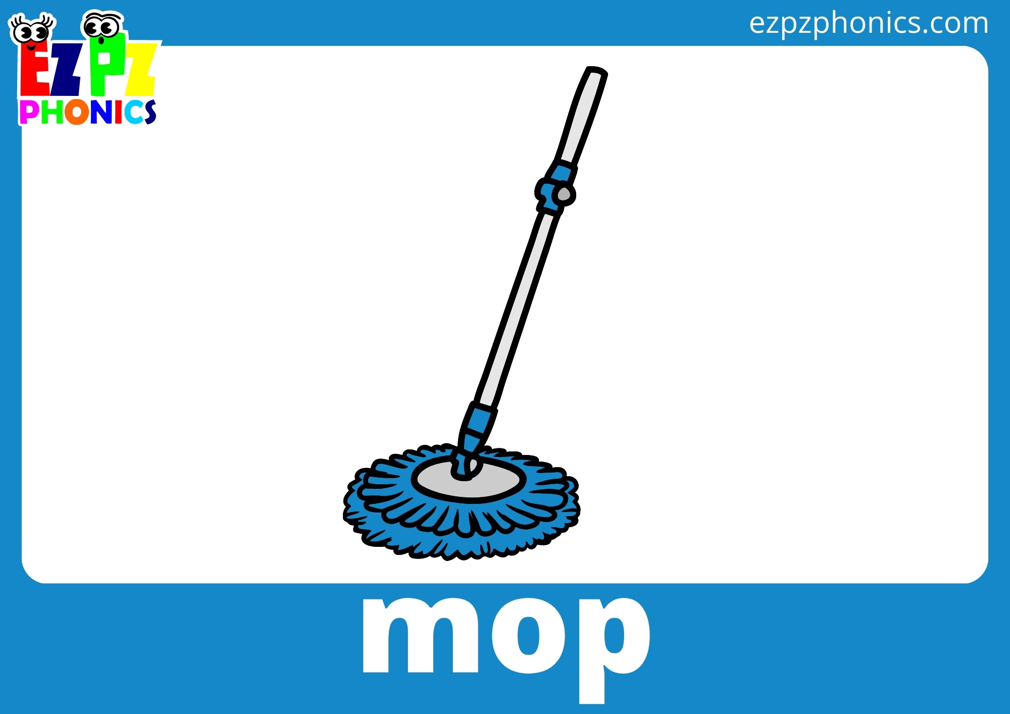 M Beginning Sounds Full Page Flashcards with Words Phonics Alphabet ...