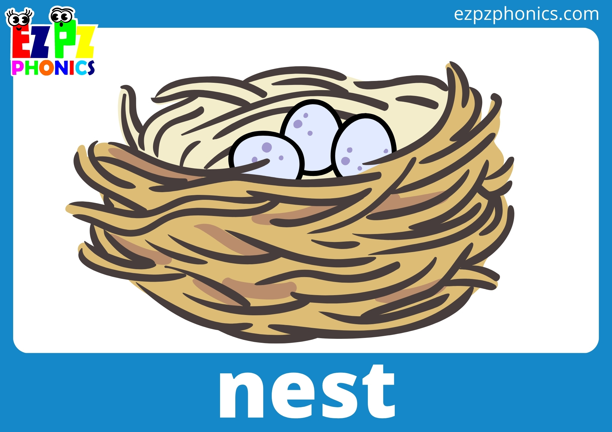 N Beginning Sounds Full Page Flashcards with Words Phonics Alphabet ...