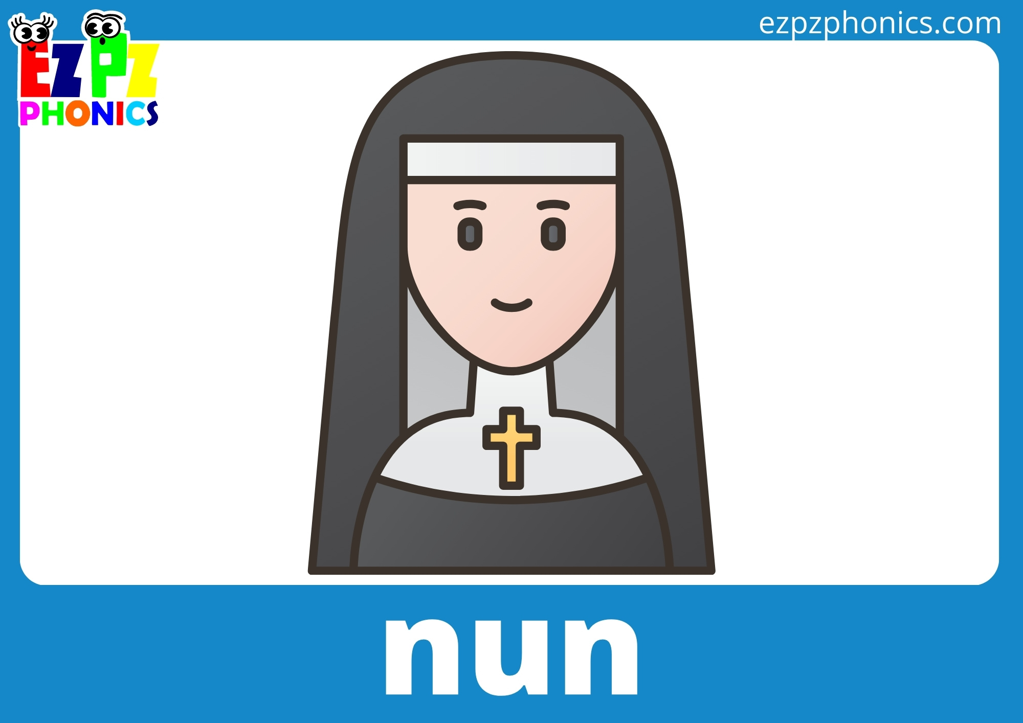 N Beginning Sounds Full Page Flashcards with Words Phonics Alphabet ...