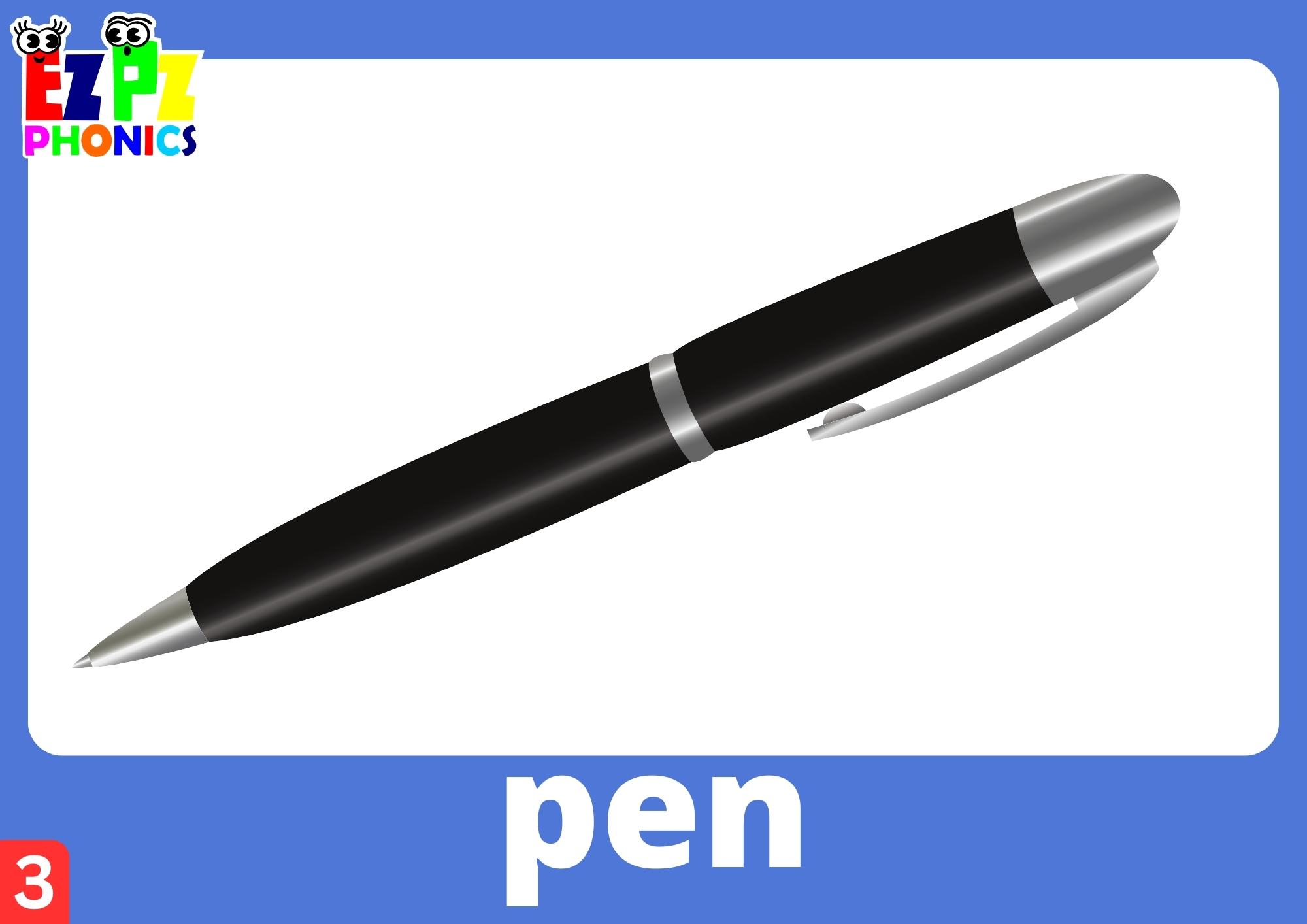 Letter P Words Phonics Flashcards with Images and Words Free Printable ...