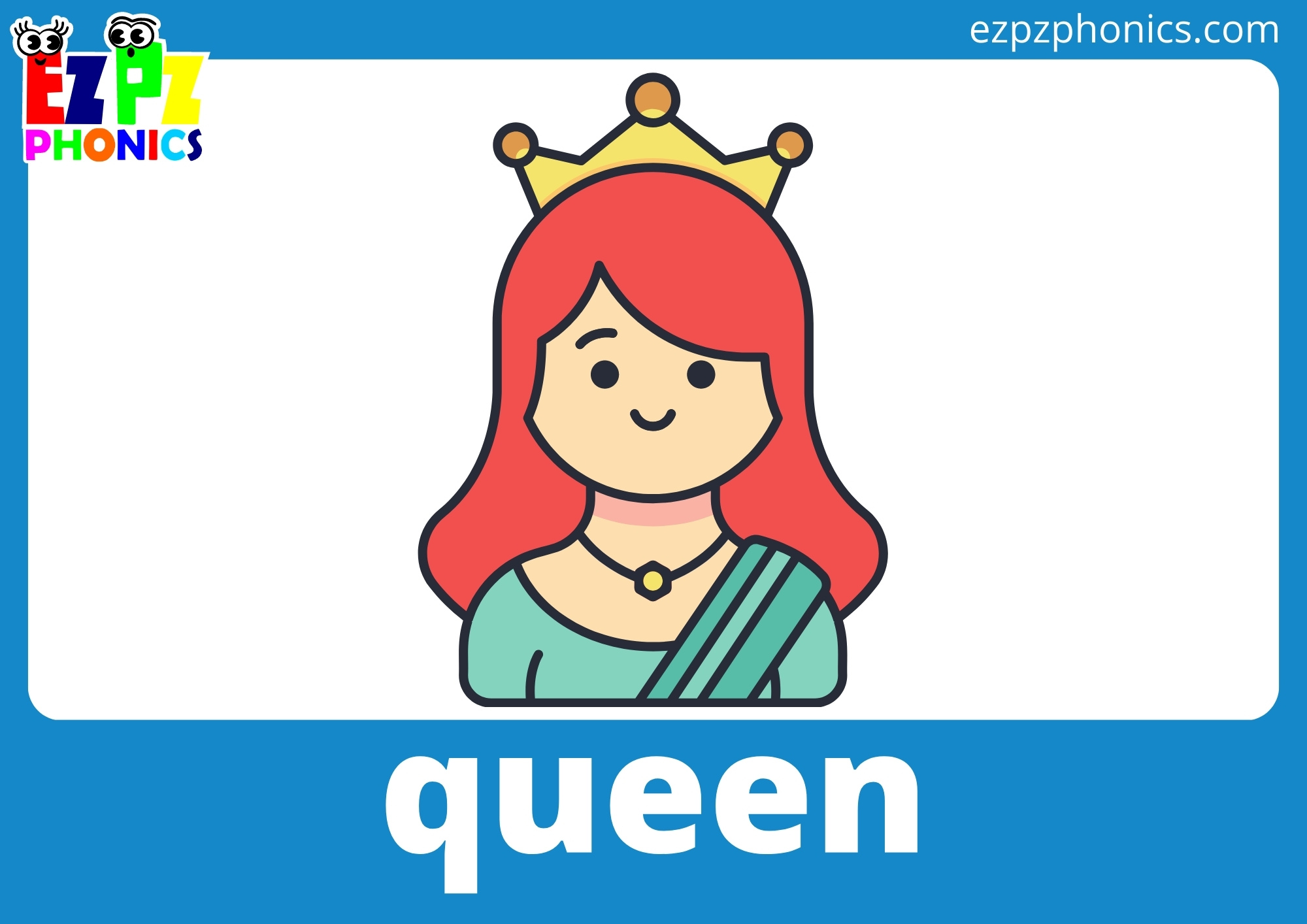 Q Beginning Sounds Full Page Flashcards with Words Phonics Alphabet ...