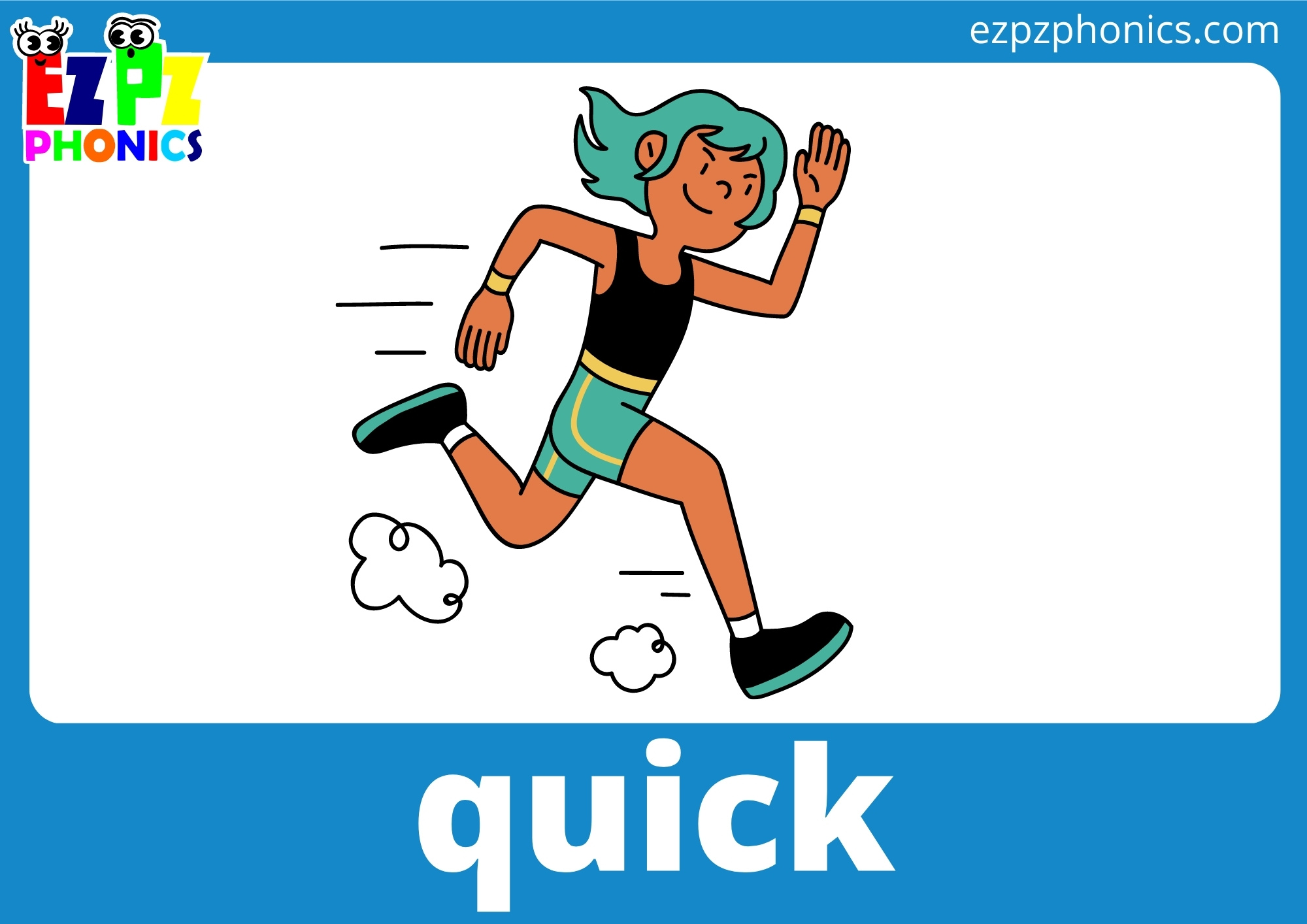 Q Beginning Sounds Full Page Flashcards with Words Phonics Alphabet ...