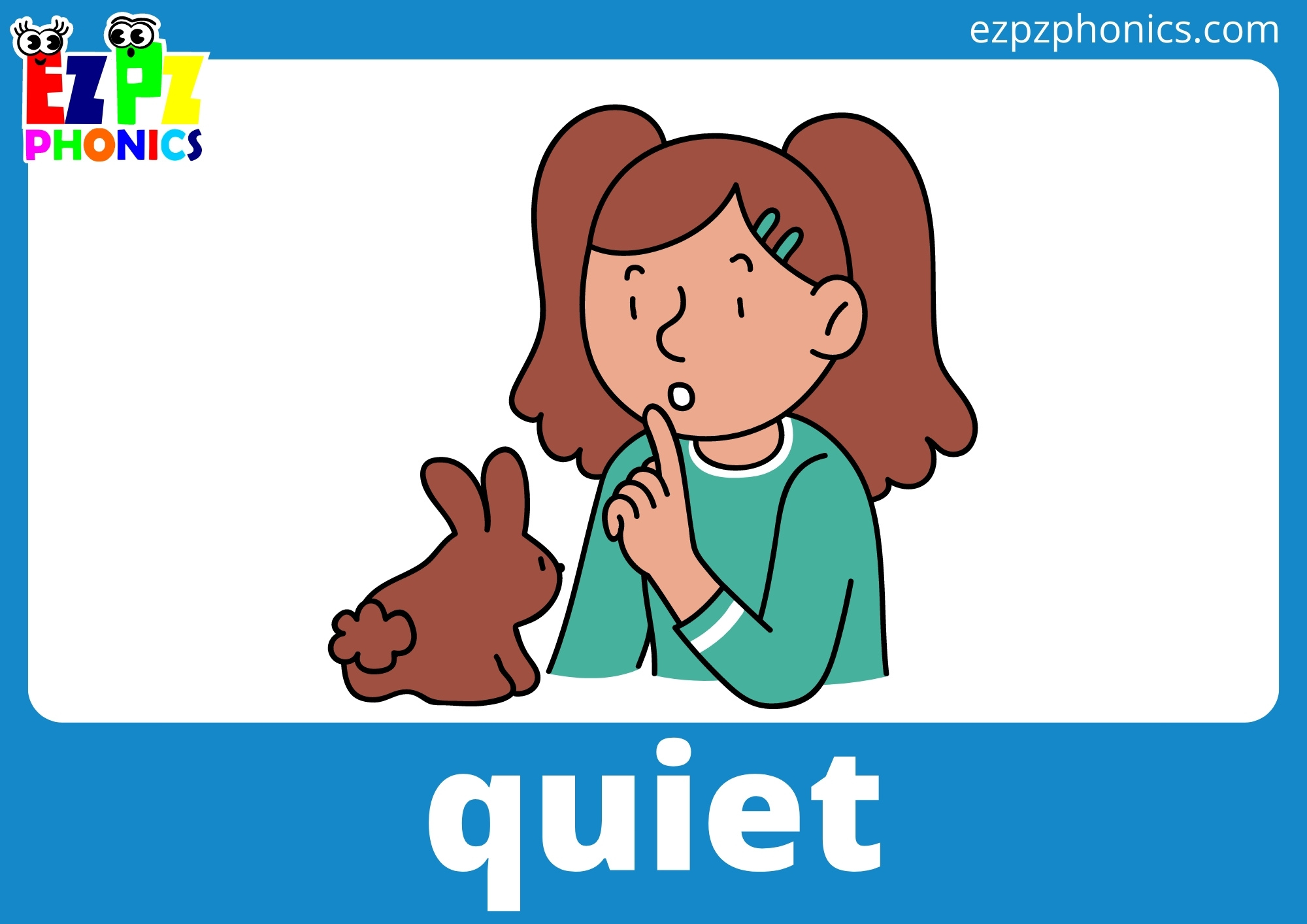 Q Beginning Sounds Full Page Flashcards with Words Phonics Alphabet ...