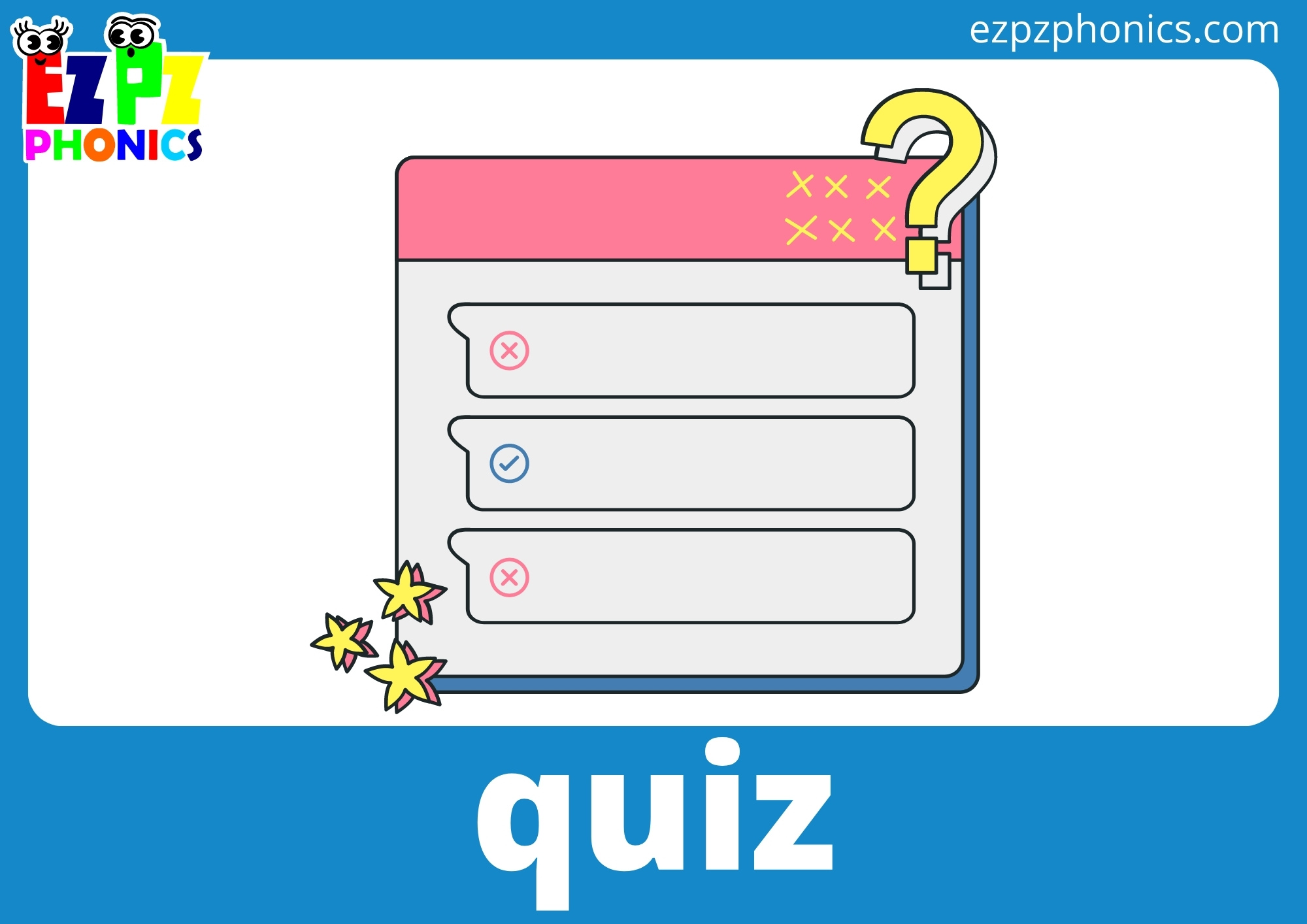 Q Beginning Sounds Full Page Flashcards with Words Phonics Alphabet ...