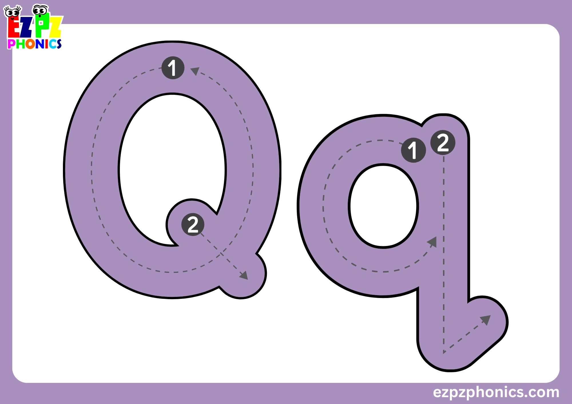 Letter Q Free Kindergarten Phonics Alphabet Letter Sounds Flashcards ...