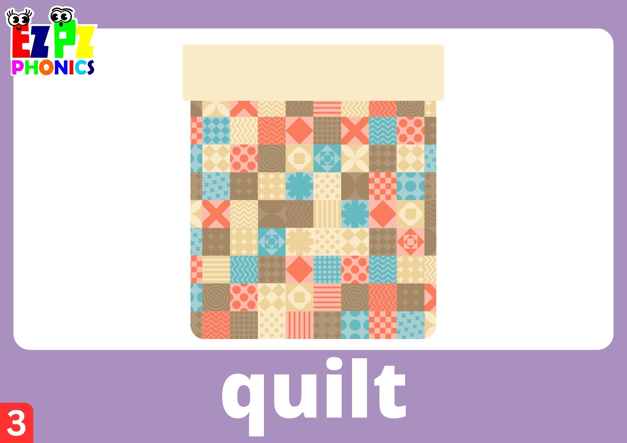 Letter Q Words Phonics Flashcards with Images and Words Free Printable ...