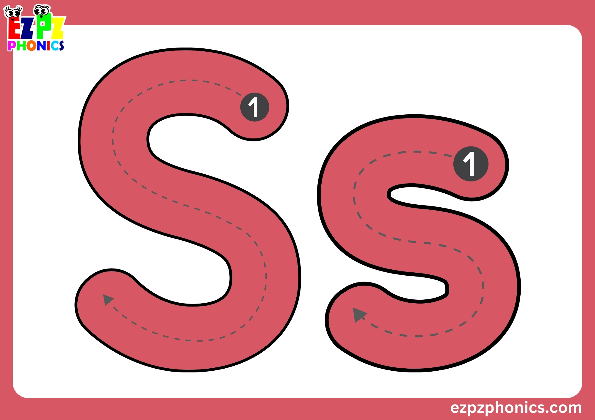 Letter S Free Kindergarten Phonics Alphabet Letter Sounds Flashcards ...