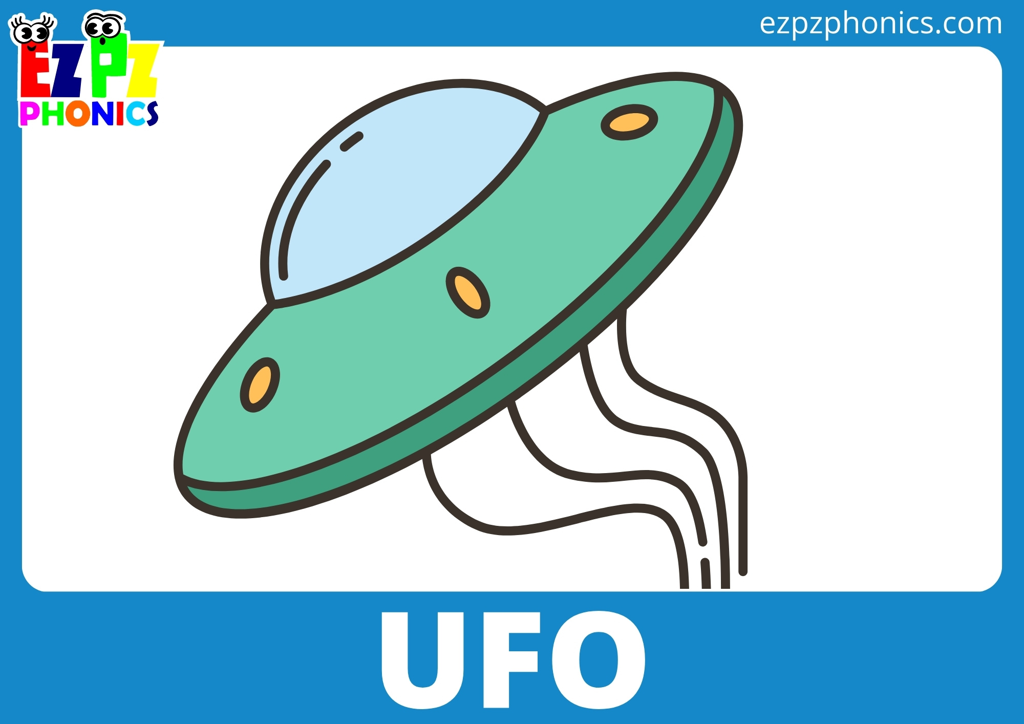 U Beginning Sounds Full Page Flashcards with Words Phonics Alphabet ...