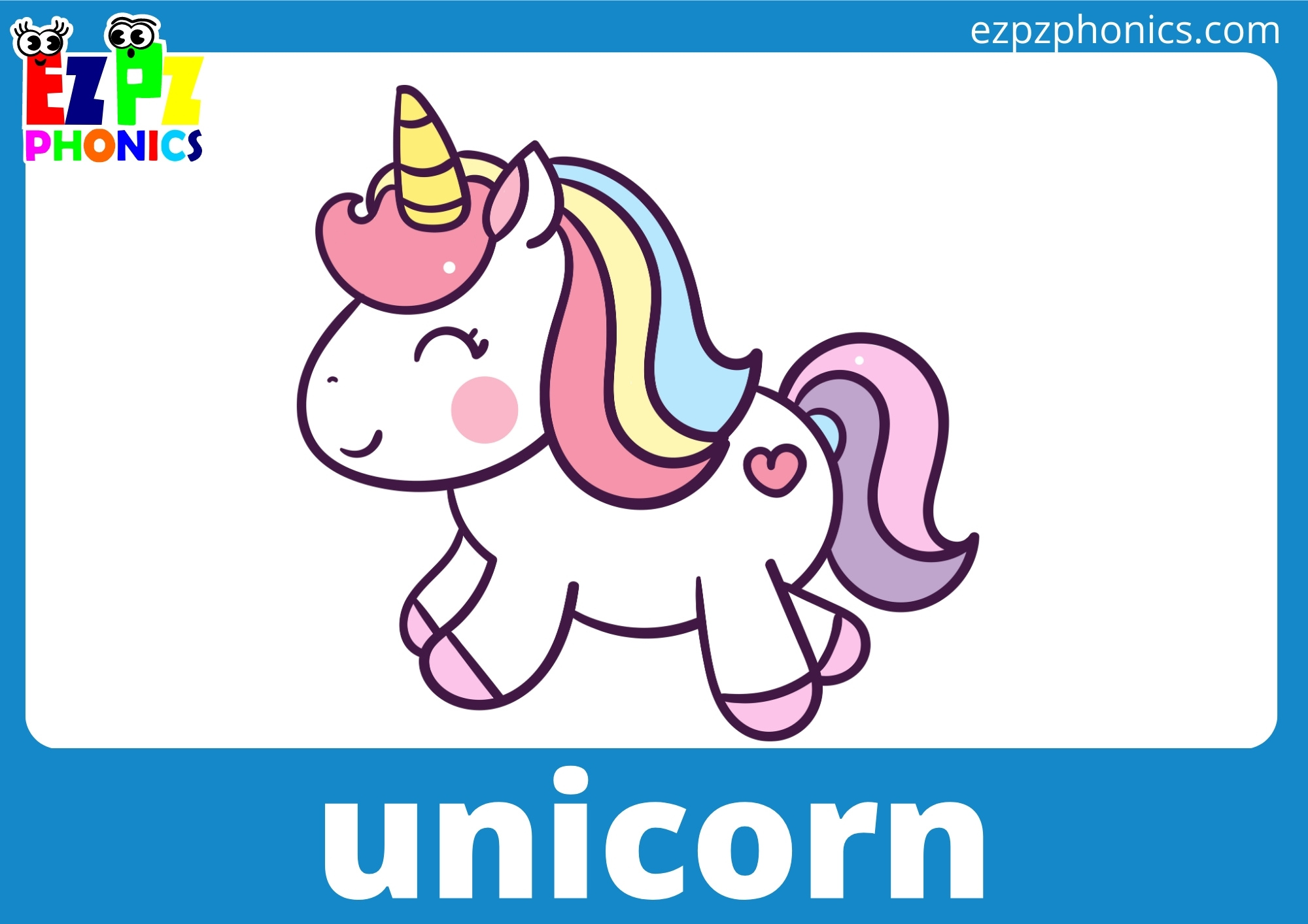 U Beginning Sounds Full Page Flashcards with Words Phonics Alphabet ...