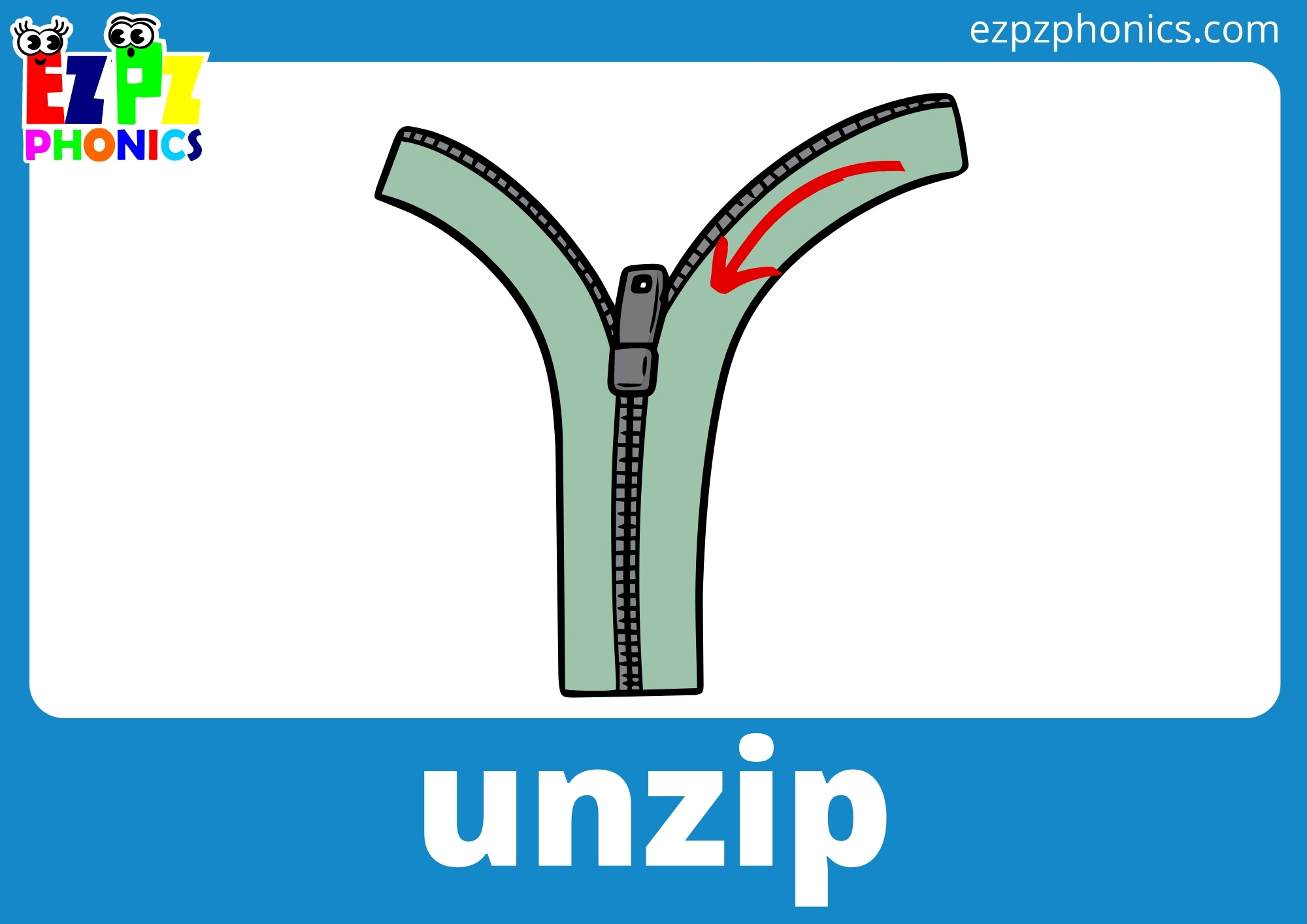 U Beginning Sounds Full Page Flashcards with Words Phonics Alphabet ...