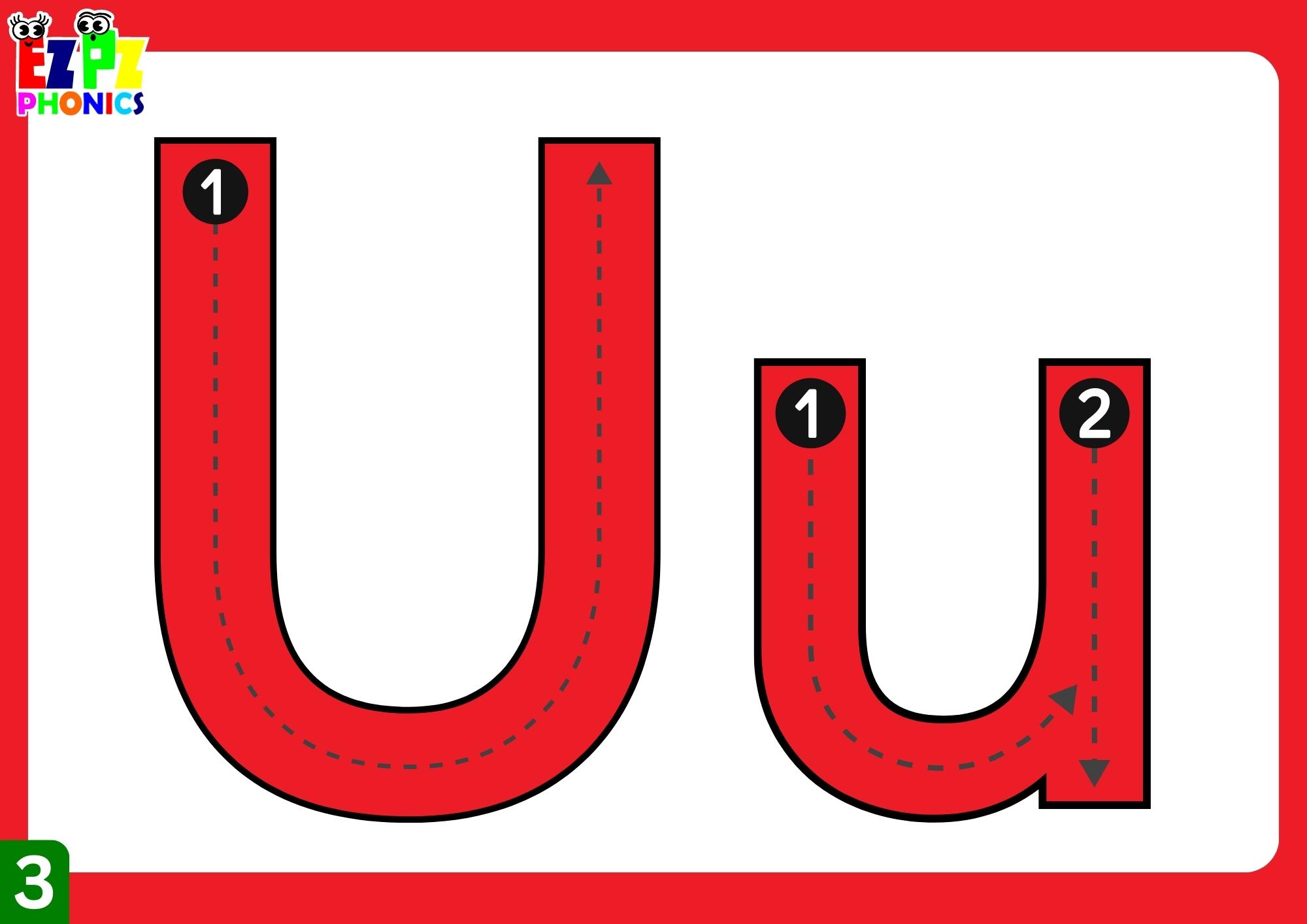 Letter U Words Phonics Flashcards with Images and Words Free Printable ...