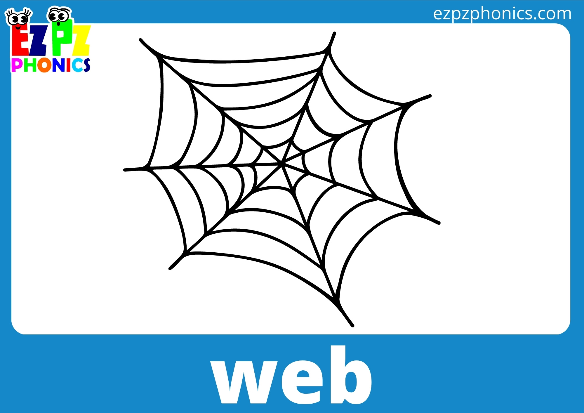 W Beginning Sounds Full Page Flashcards with Words Phonics Alphabet ...