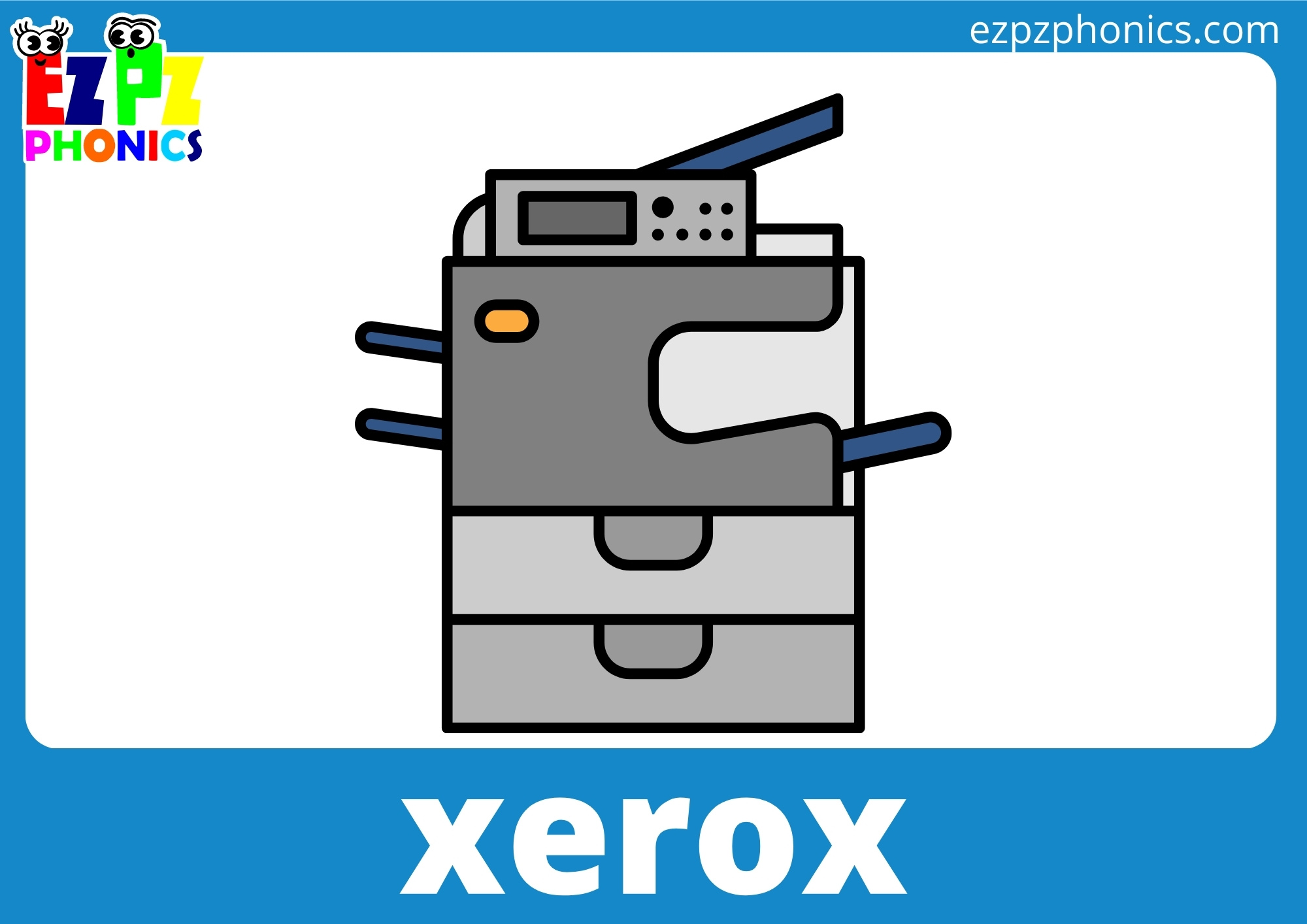 X Beginning Sounds Full Page Flashcards with Words Phonics Alphabet ...