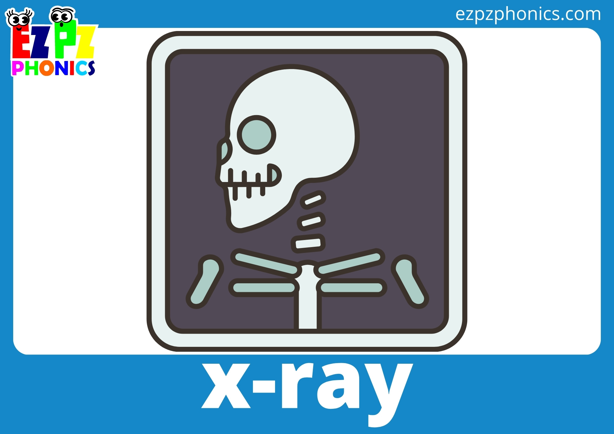 X Beginning Sounds Full Page Flashcards with Words Phonics Alphabet ...