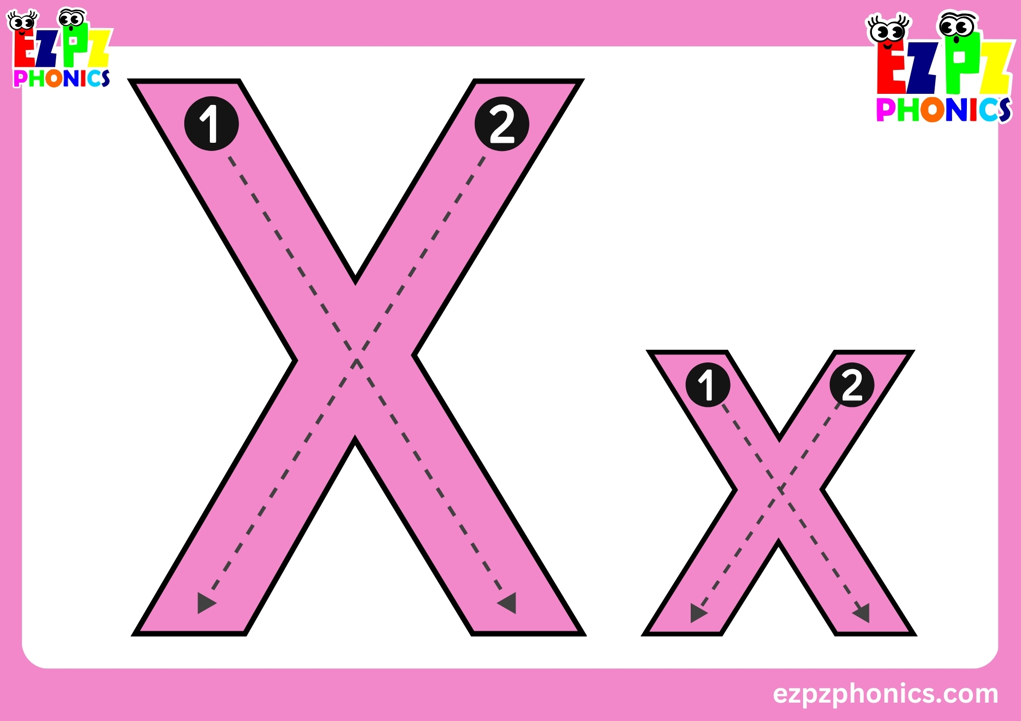 Letter X Free Kindergarten Phonics Alphabet Letter Sounds Flashcards ...