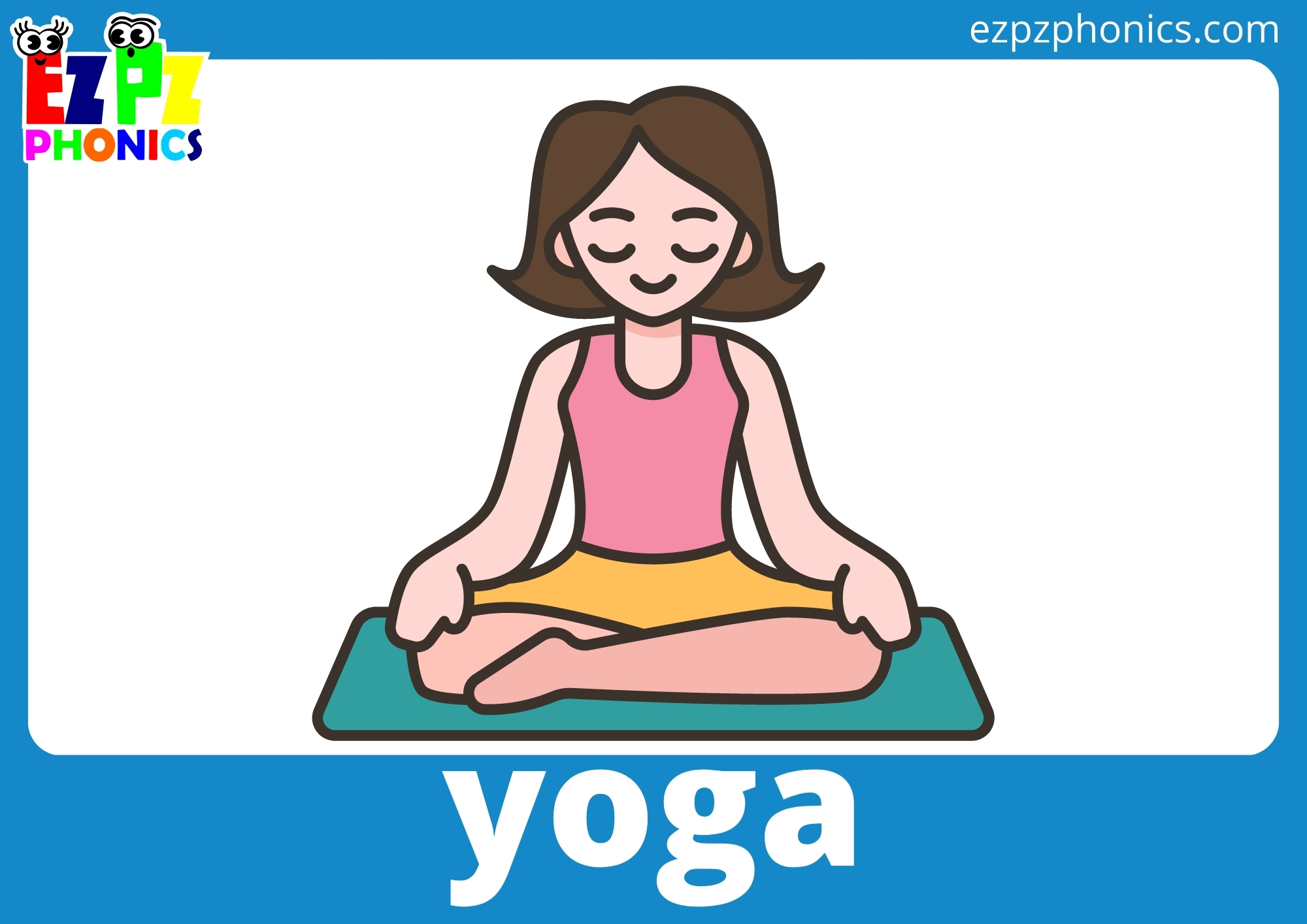 Y Beginning Sounds Full Page Flashcards with Words Phonics Alphabet ...