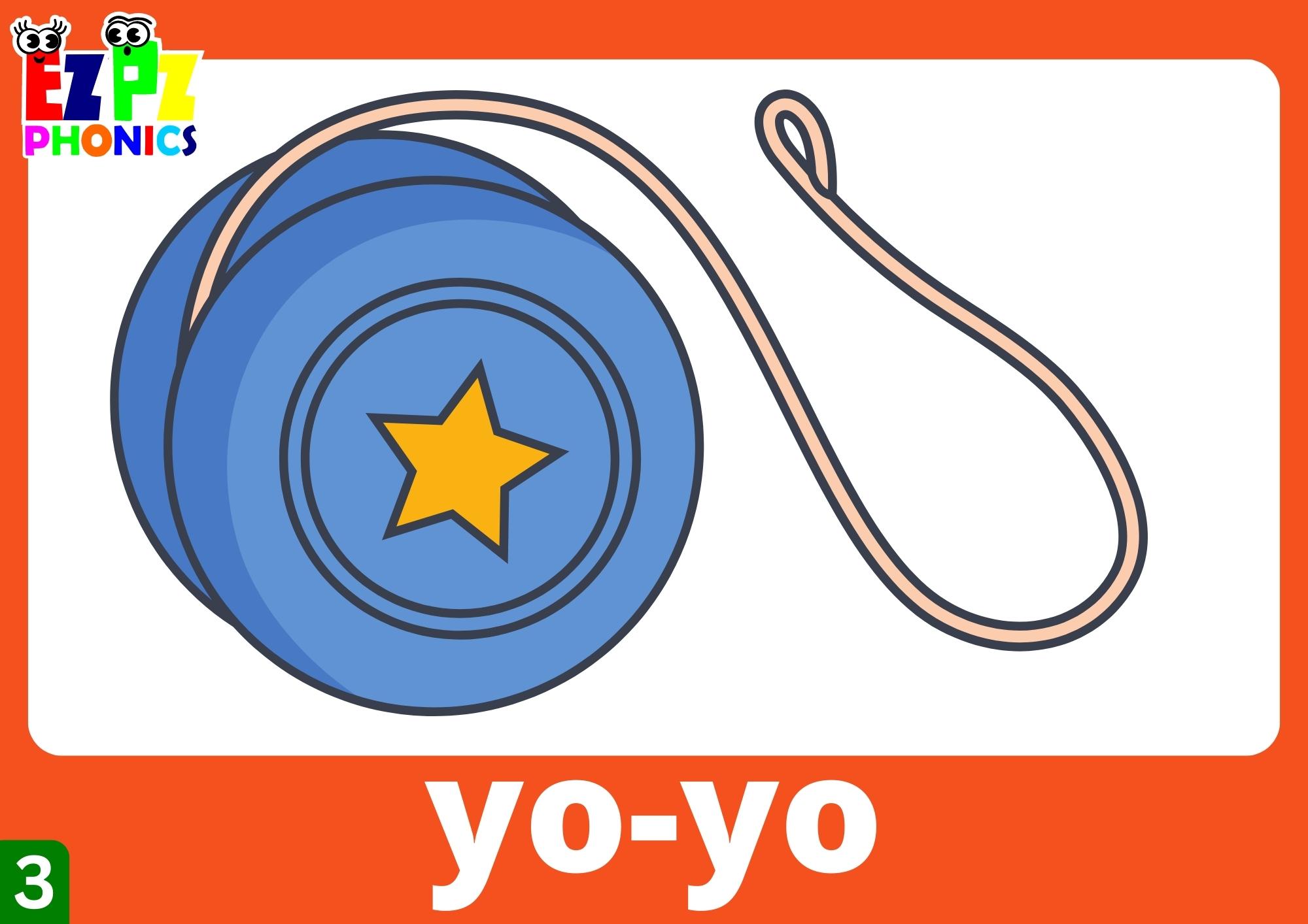 Letter Y Words Phonics Flashcards with Images and Words Free Printable ...