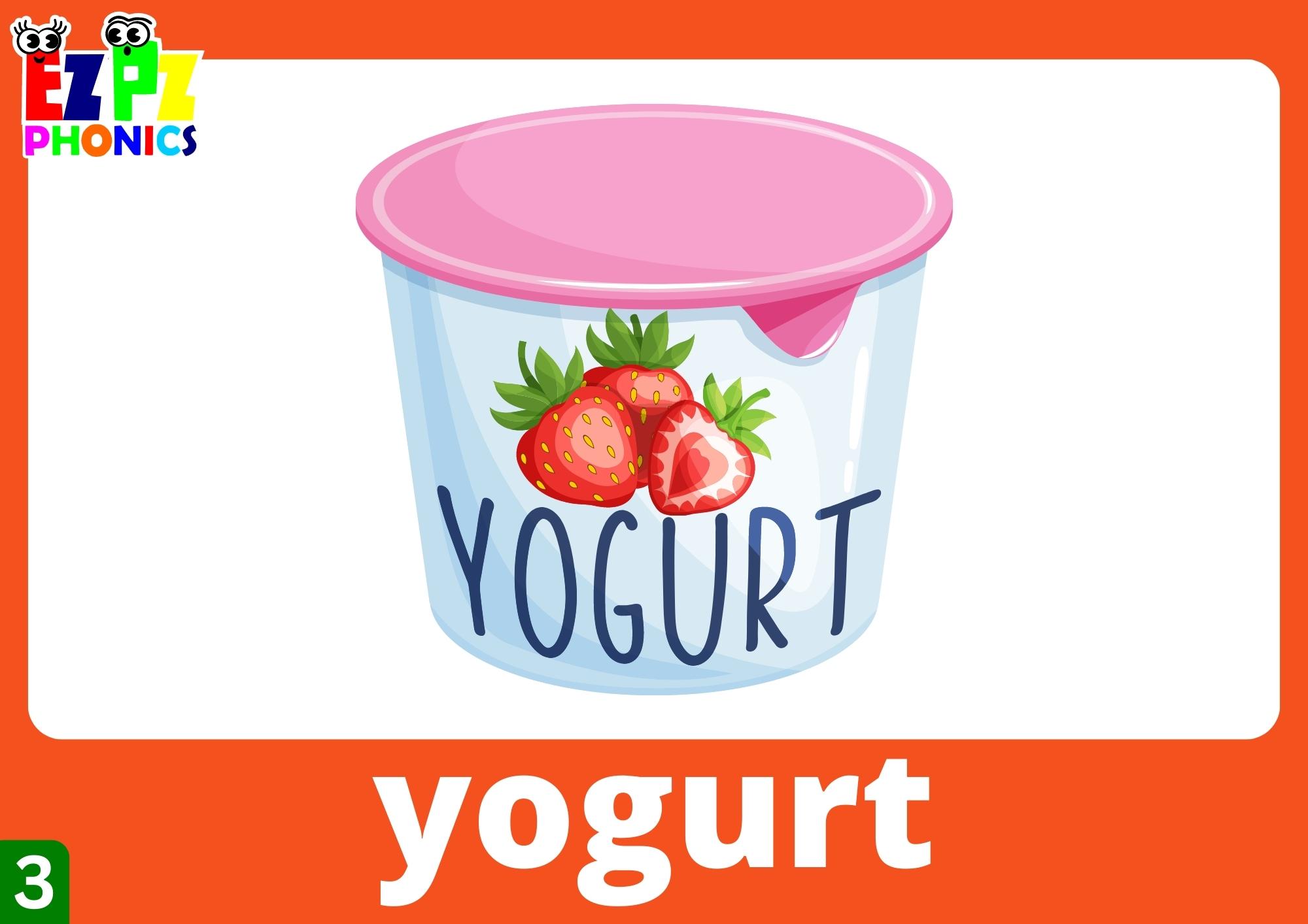 Letter Y Words Phonics Flashcards with Images and Words Free Printable ...