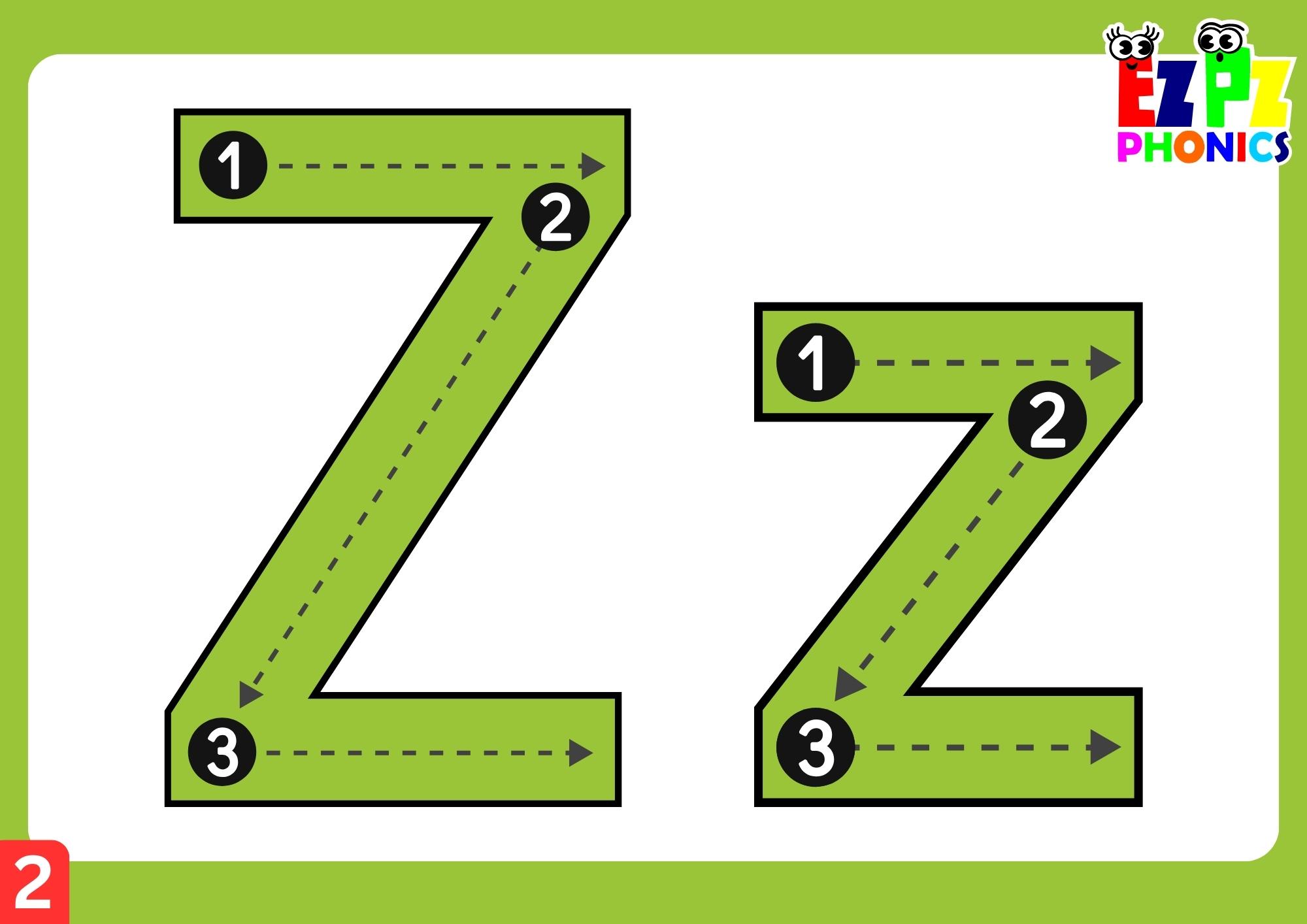 Letter Z Words Phonics Flashcards with Images and Words Free Printable ...