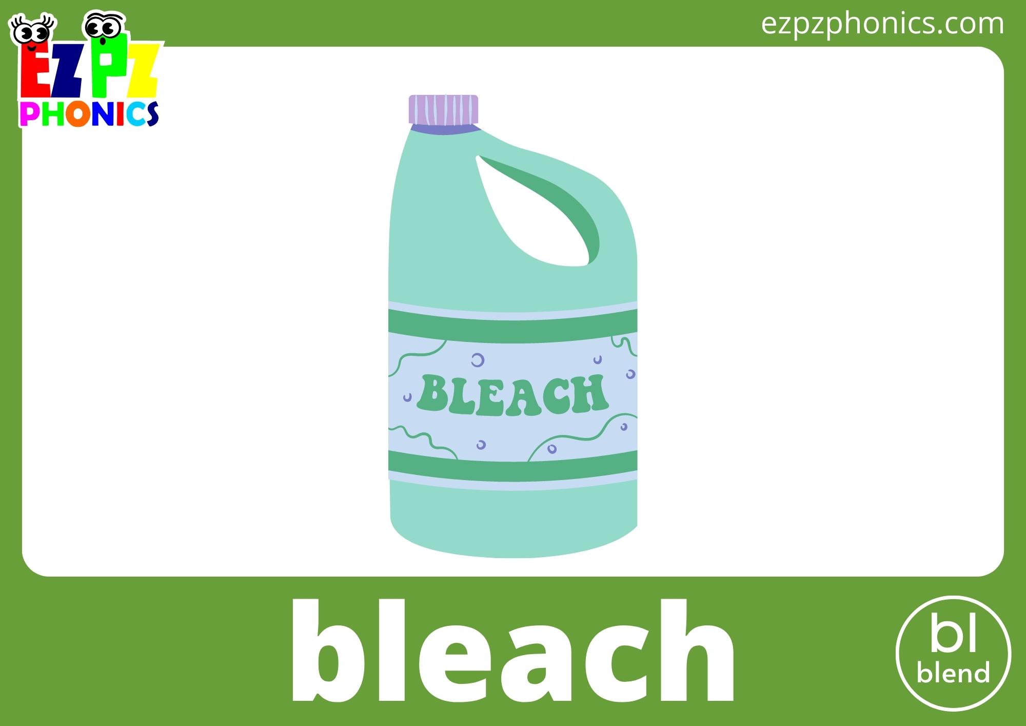 BL Blends Phonics Flashcards with Images and Words Download Free ...