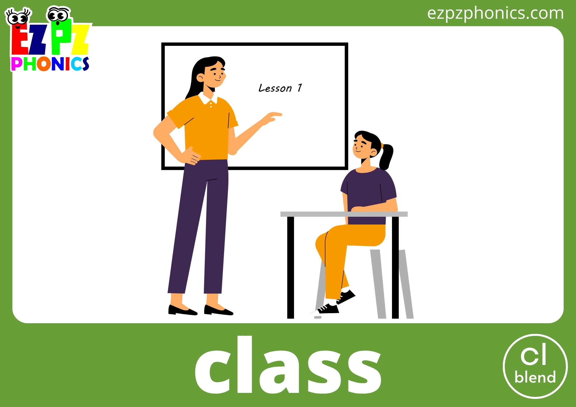 CL Blend Phonics Flashcards - ezpzphonics.com