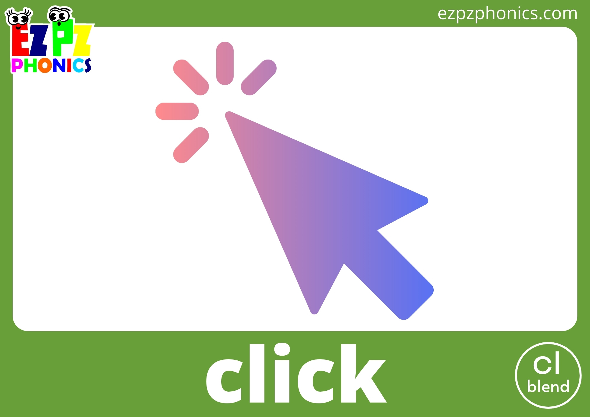 CL Blend Phonics Flashcards - ezpzphonics.com