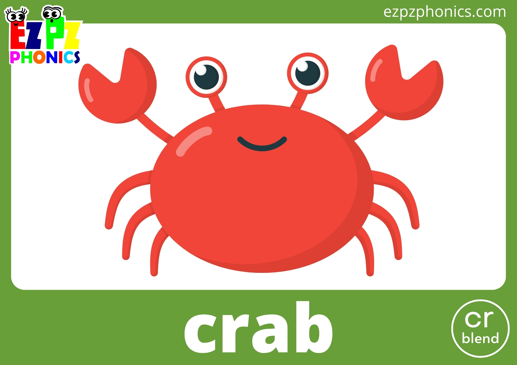 CR Blends Phonics Flashcards with Images and Words Download Free ...