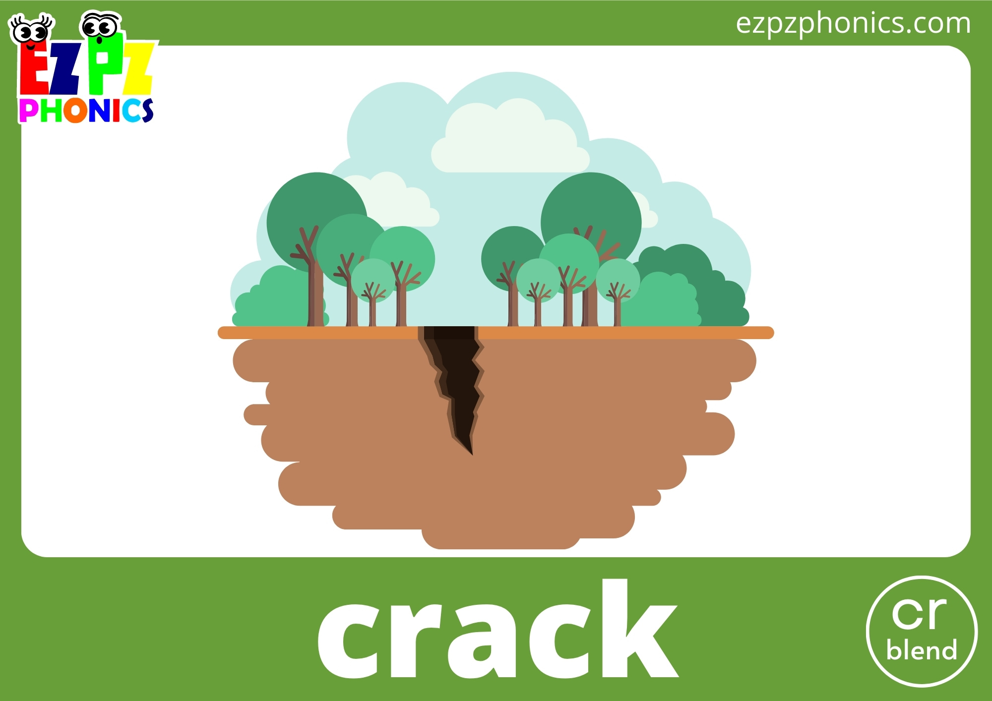 CR Blend Phonics Flashcards - ezpzphonics.com