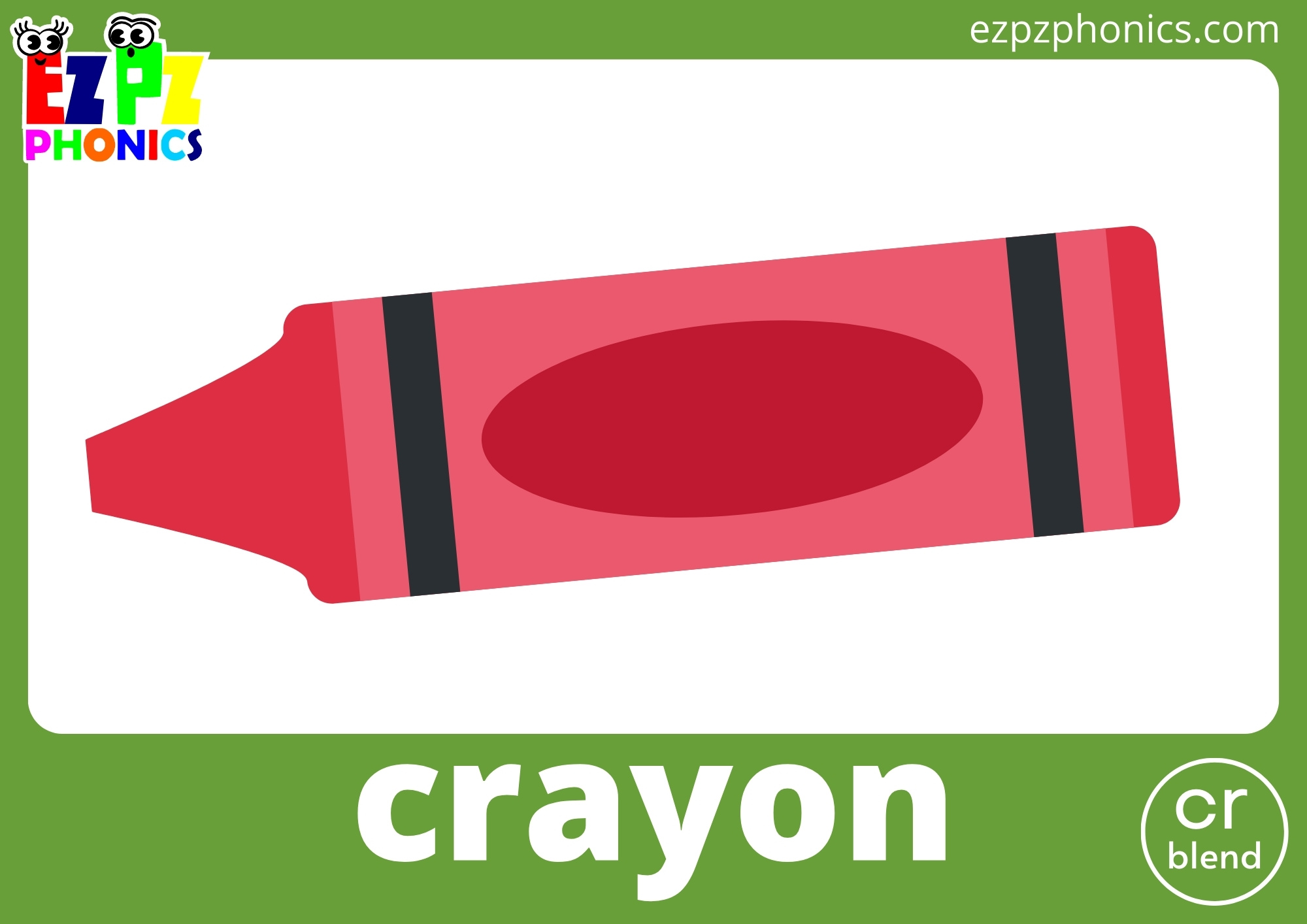 CR Blends Phonics Flashcards with Images and Words Download Free ...