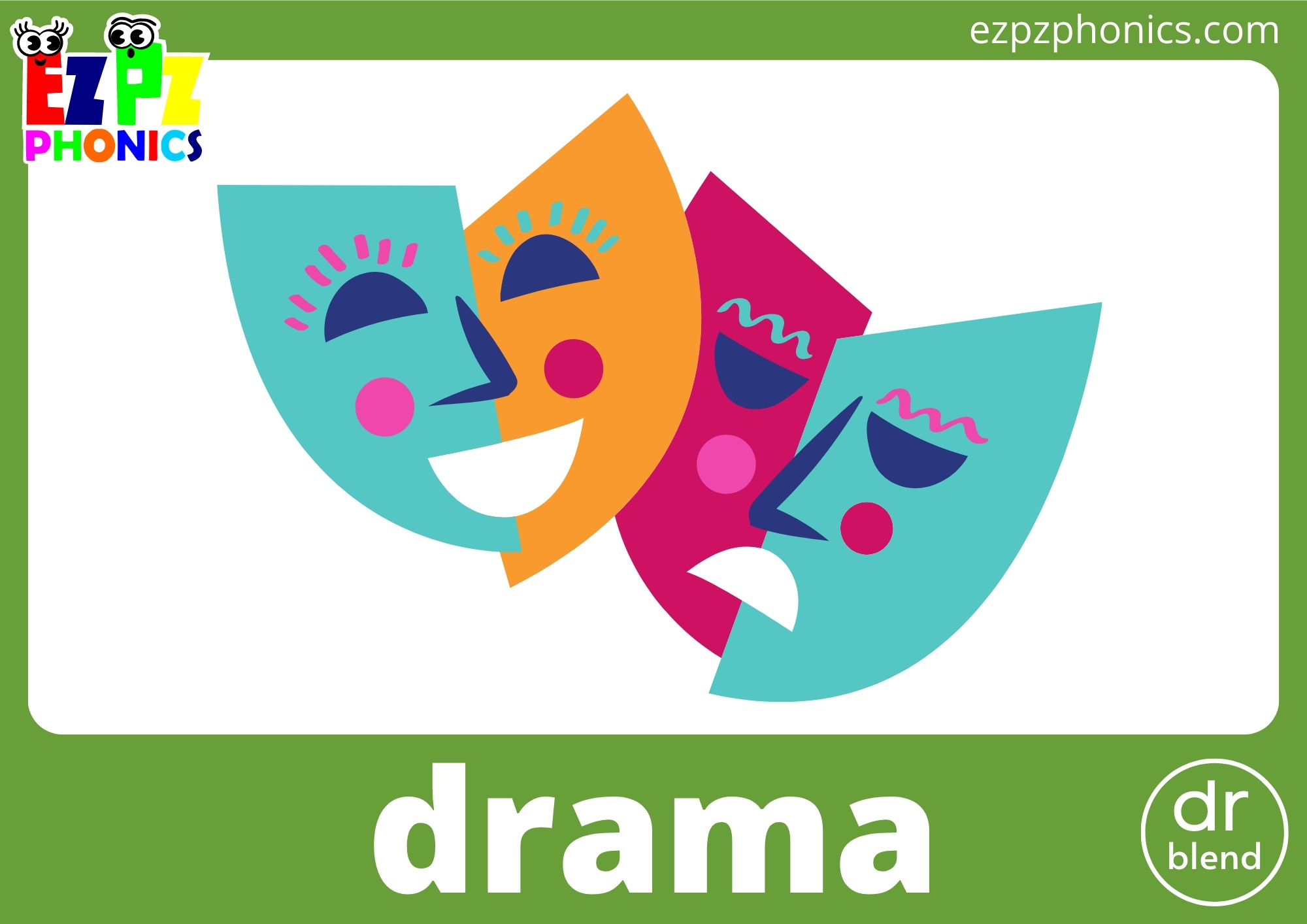 DR Blends Phonics Flashcards with Images and Words Download Free ...