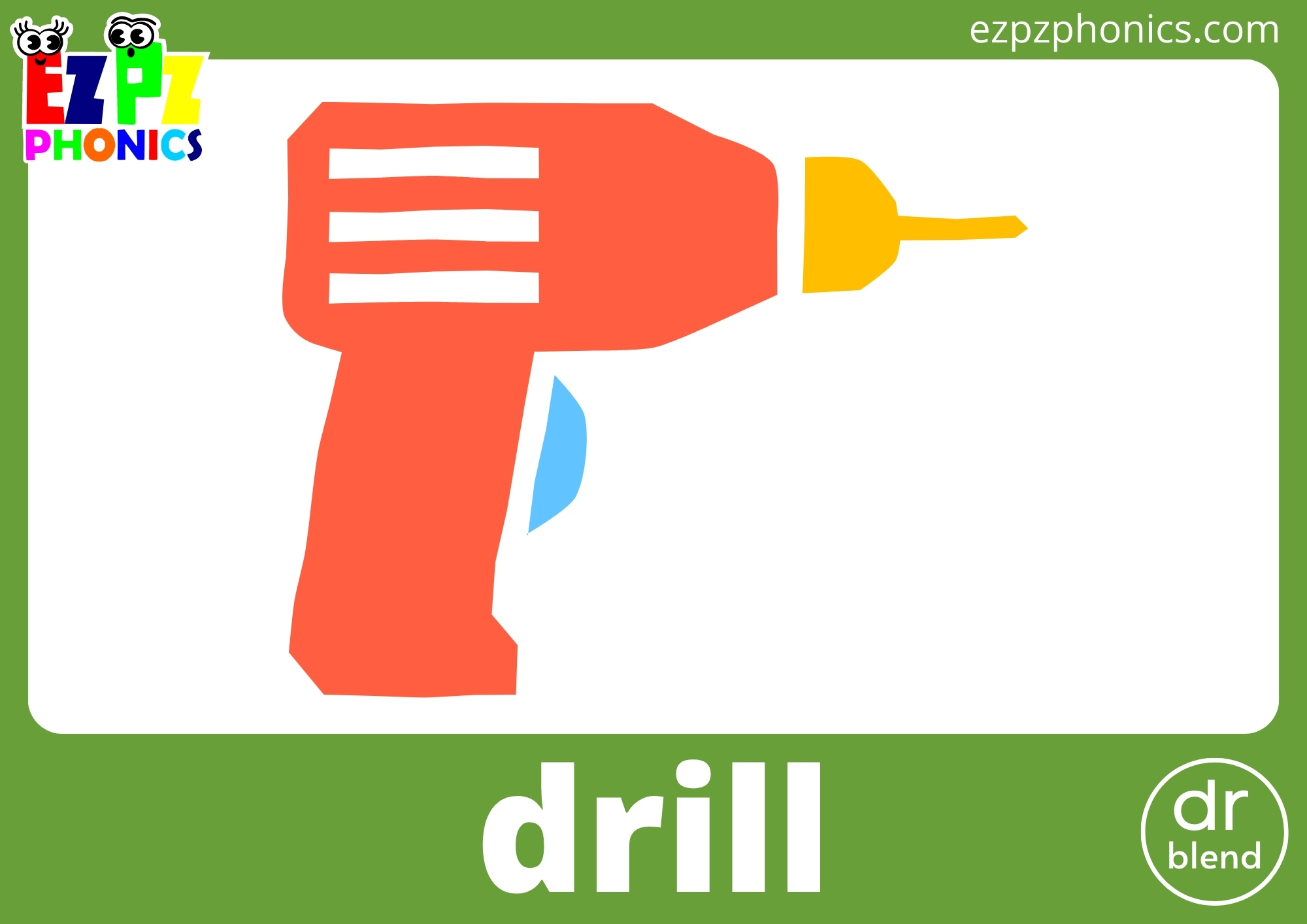 DR Blends Phonics Flashcards with Images and Words Download Free ...