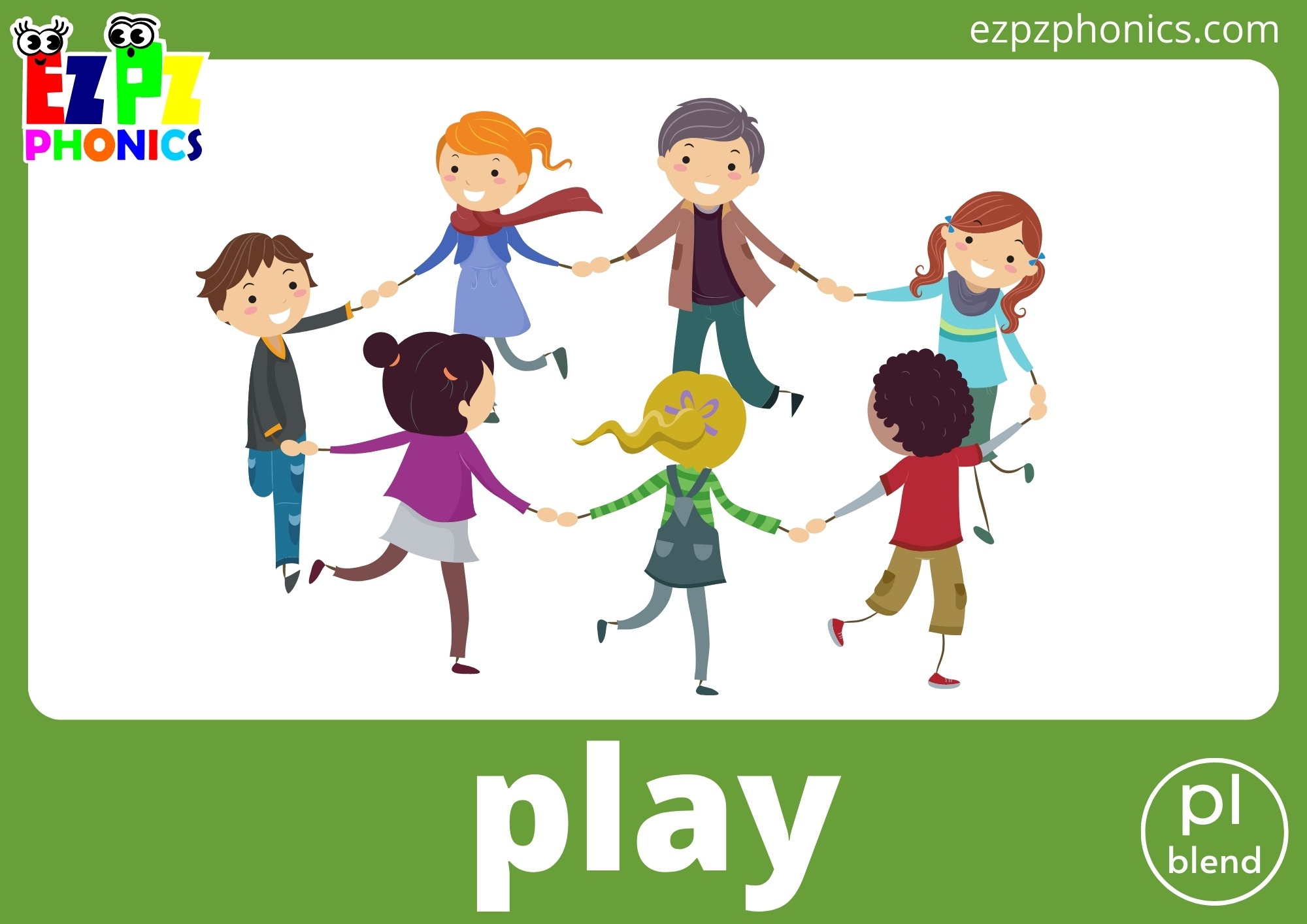 PL Blend Phonics Flashcards - ezpzphonics.com